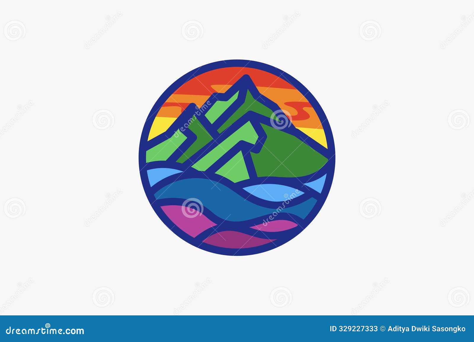 Mountain scenery logo stock vector. Illustration of blue - 329227333