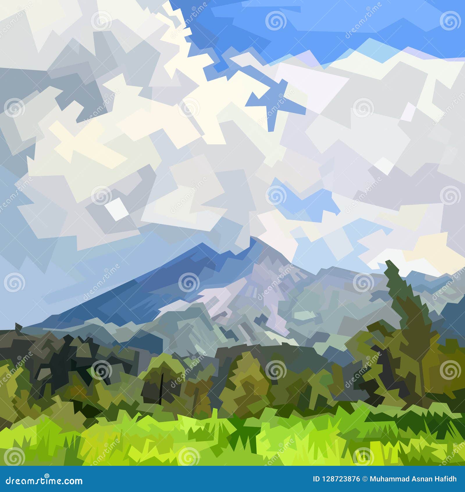 Mountain Scenery Uncurve Vector Art Stock Illustration - Illustration ...