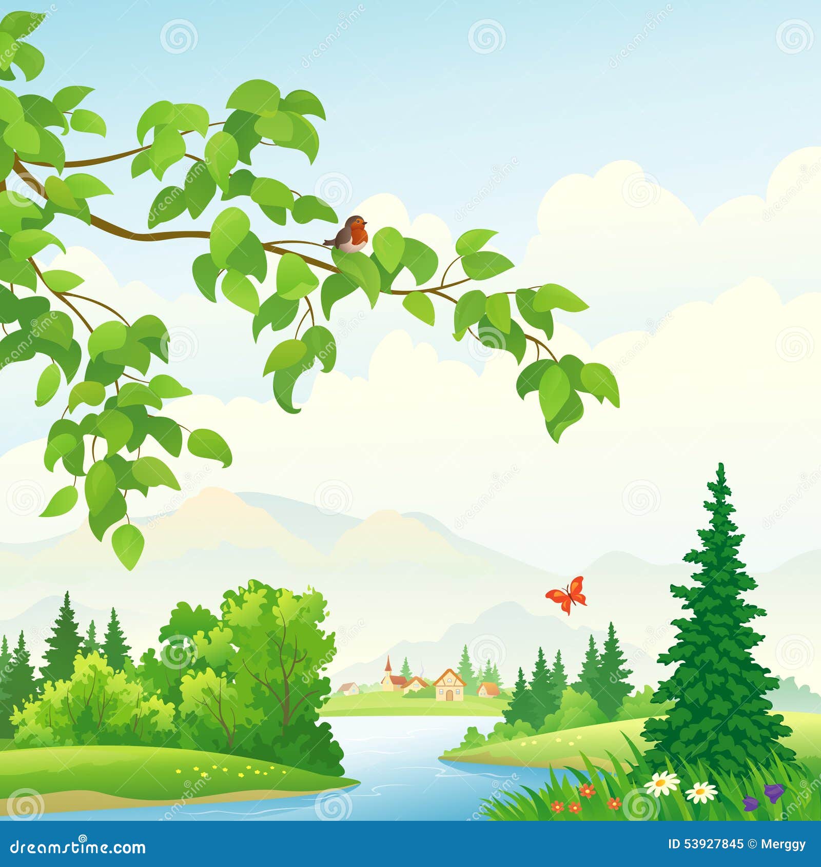 Mountain Scenic Banner Cartoon Vector | CartoonDealer.com #55583333