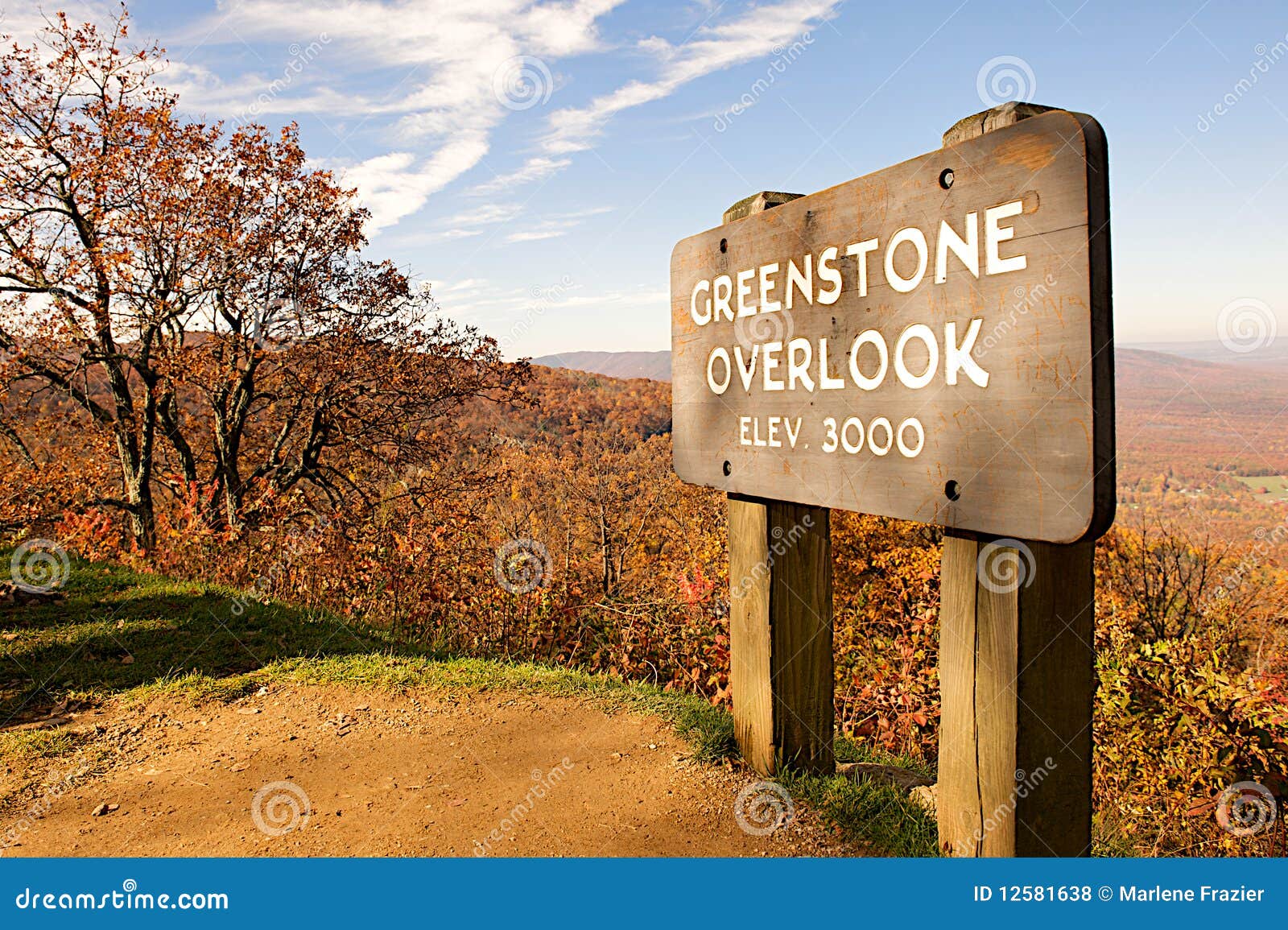Mountain Scenic Overlook with Sign. Stock Photo - Image of national ...