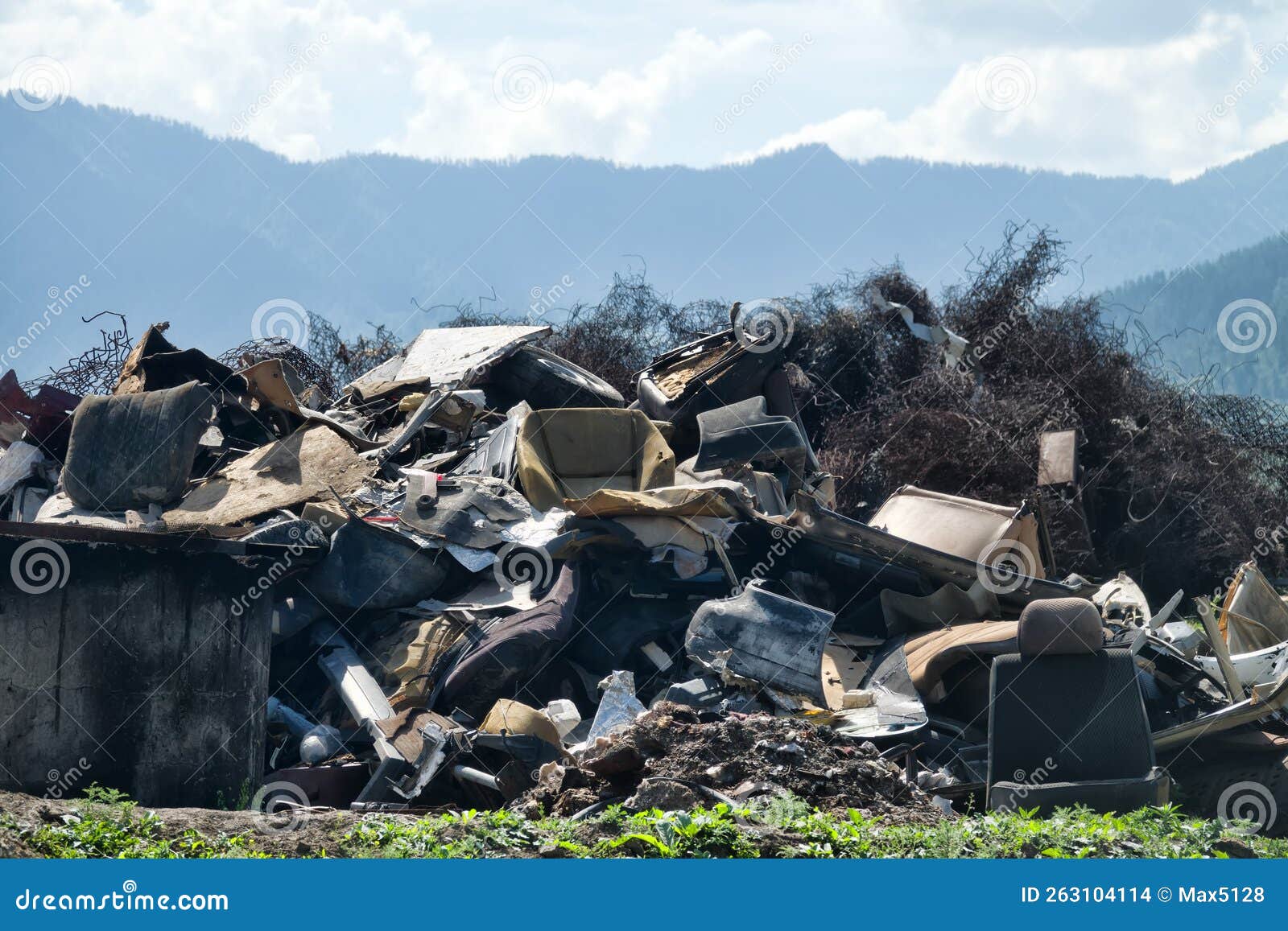 Mountain of Scrap Metal in Mountains Stock Photo - Image of environment ...