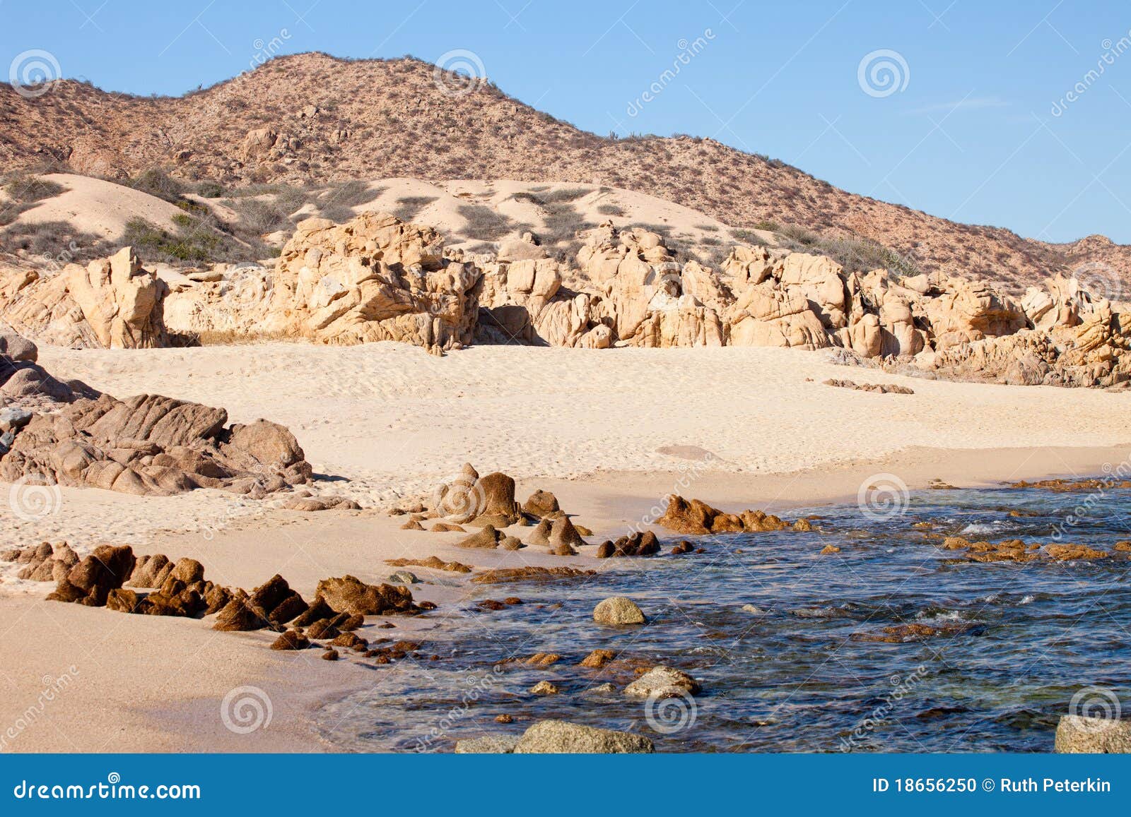 Mountain and Sea in Cabo stock photo. Image of mountain - 18656250