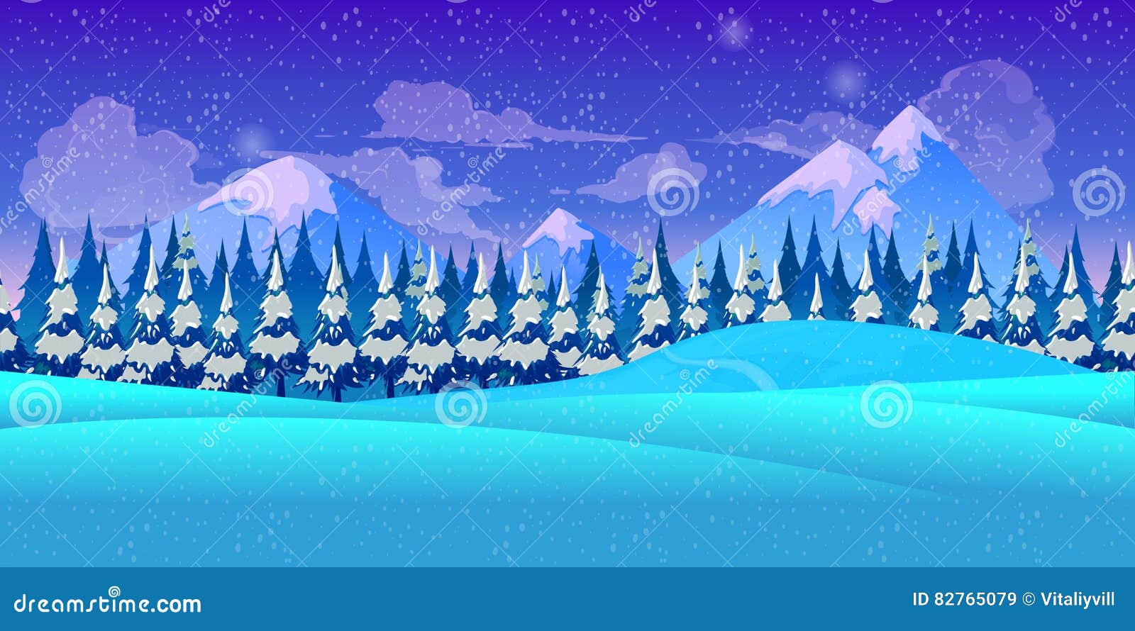 Mountain Seamless Background Illustration for Mobile App, Web, Game ...