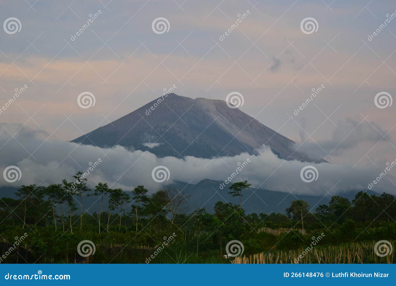 Mountain Semeru Which is Still Slightly Erupting at this Time Stock ...