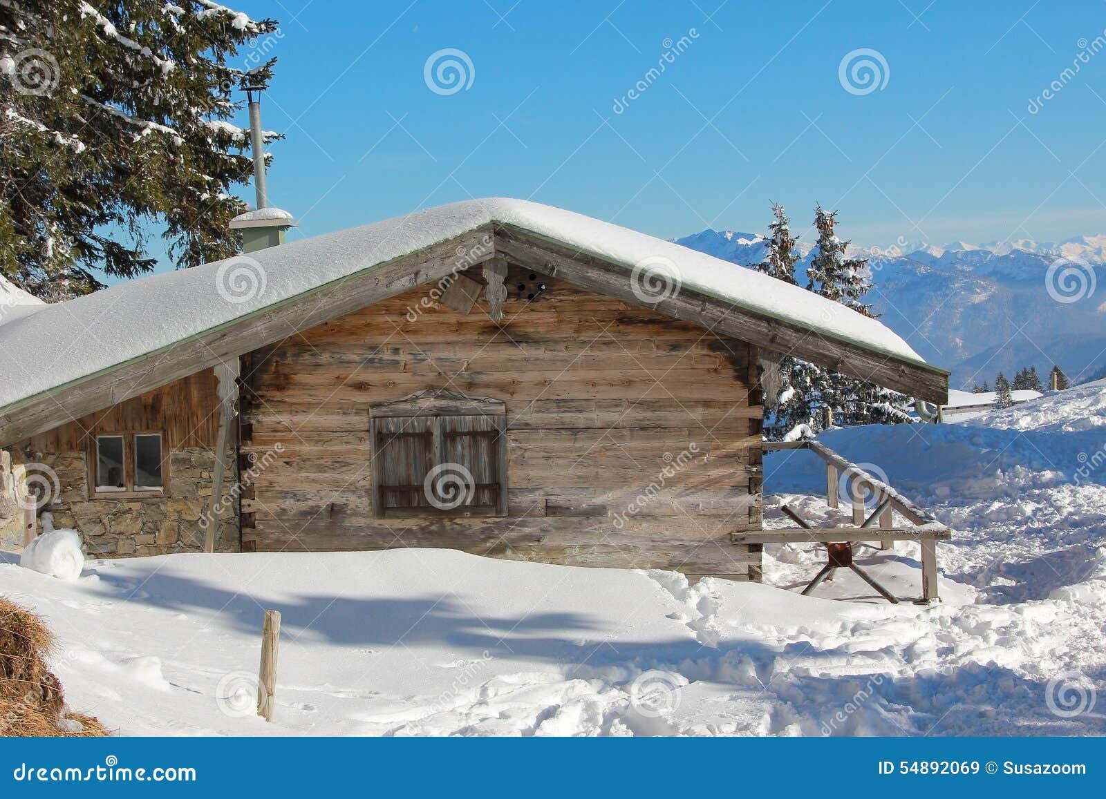 Mountain Shack in Winter, Germany Stock Image - Image of mountains ...