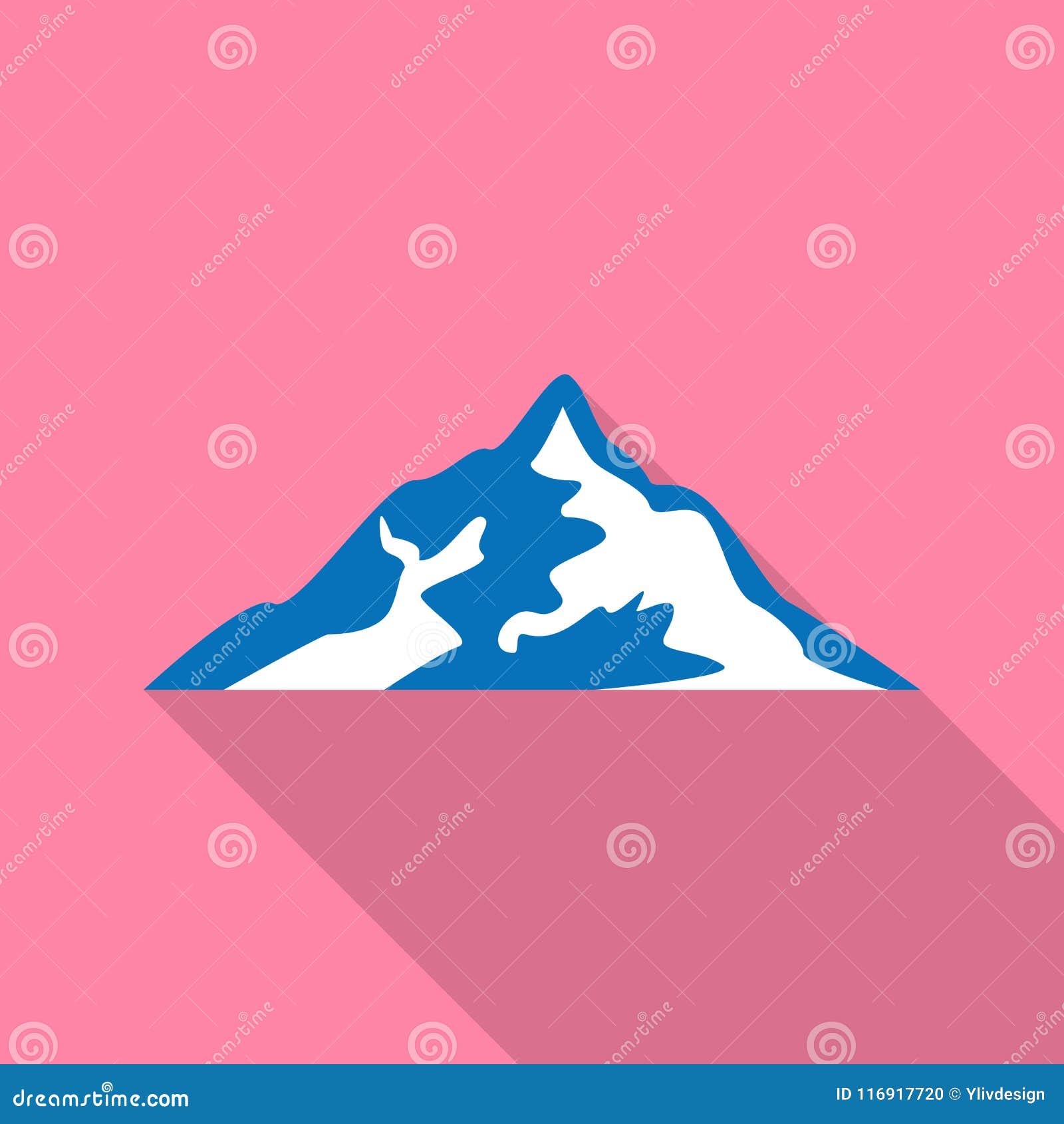 Mountain Shape Icon, Flat Style Stock Vector - Illustration of abstract ...