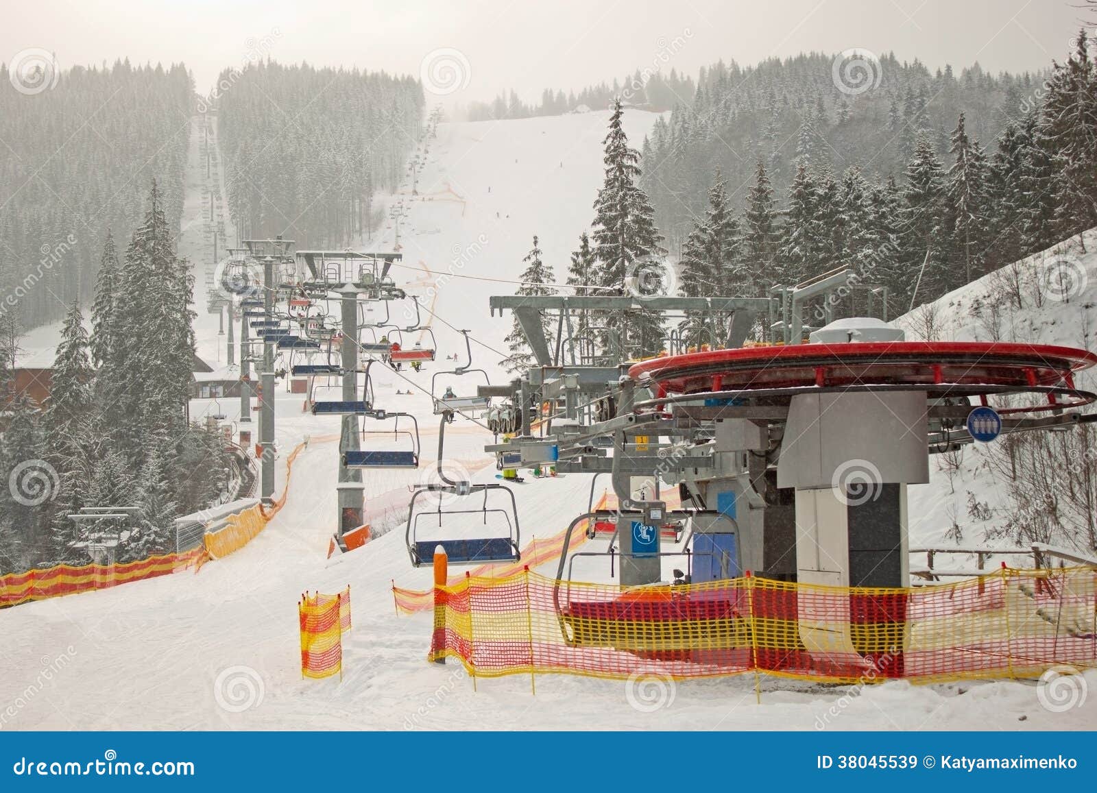 Mountain Ski Chair Lift Station Stock Image - Image of slope, mountain ...