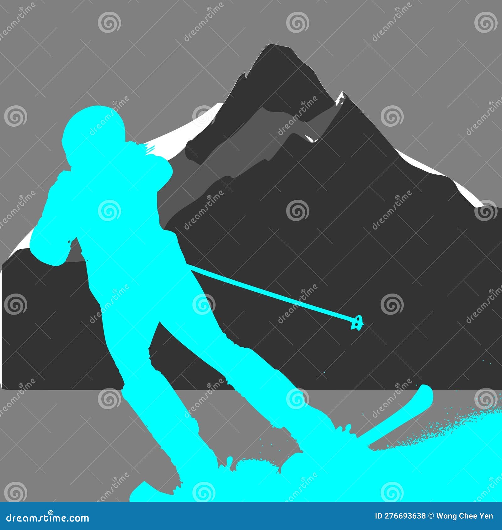 Mountain Skier Logo Vector Graphics Stock Illustration - Illustration ...