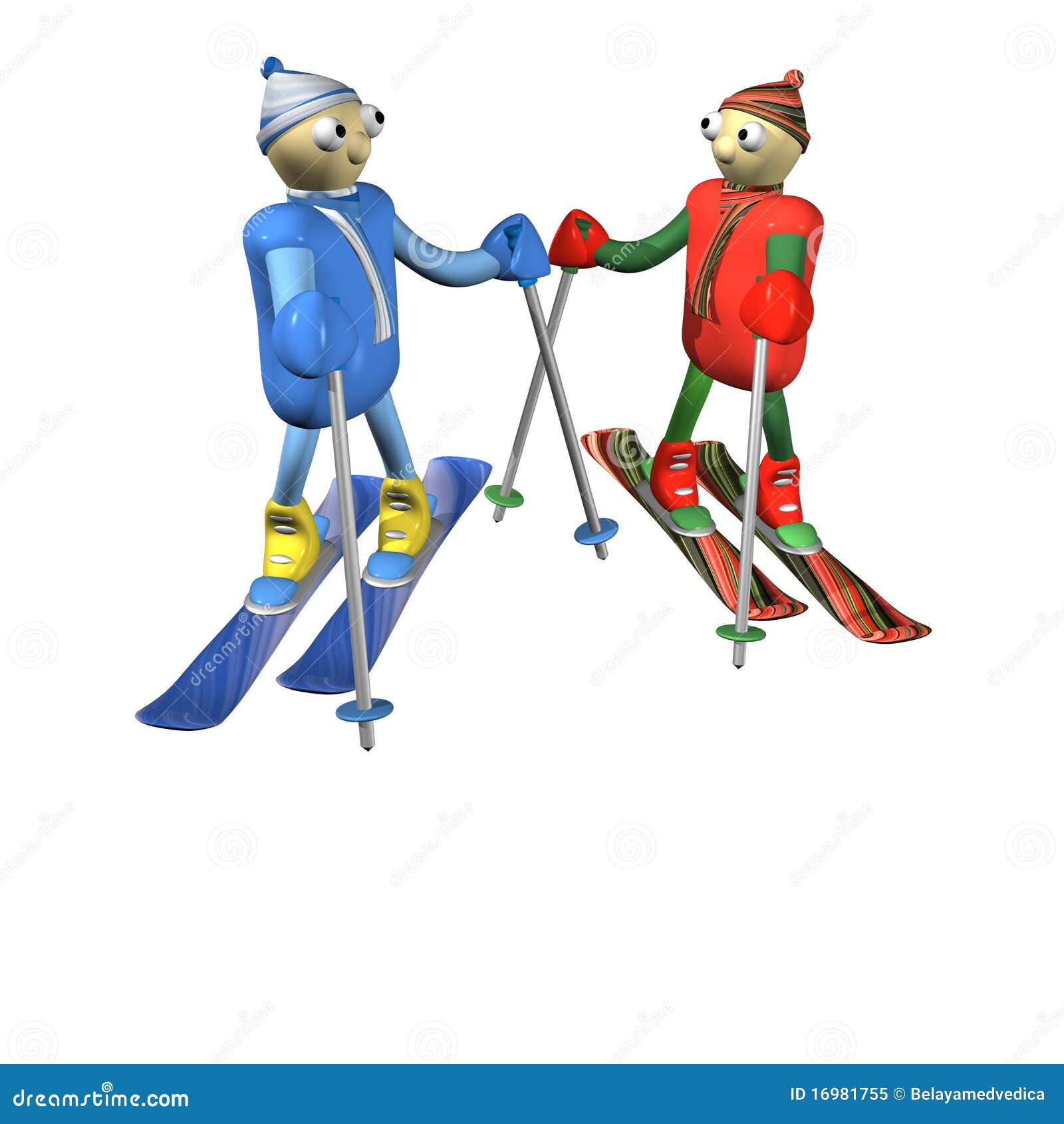 Mountain Skiers Stand on Mountain Skiing and Talk Stock Illustration ...