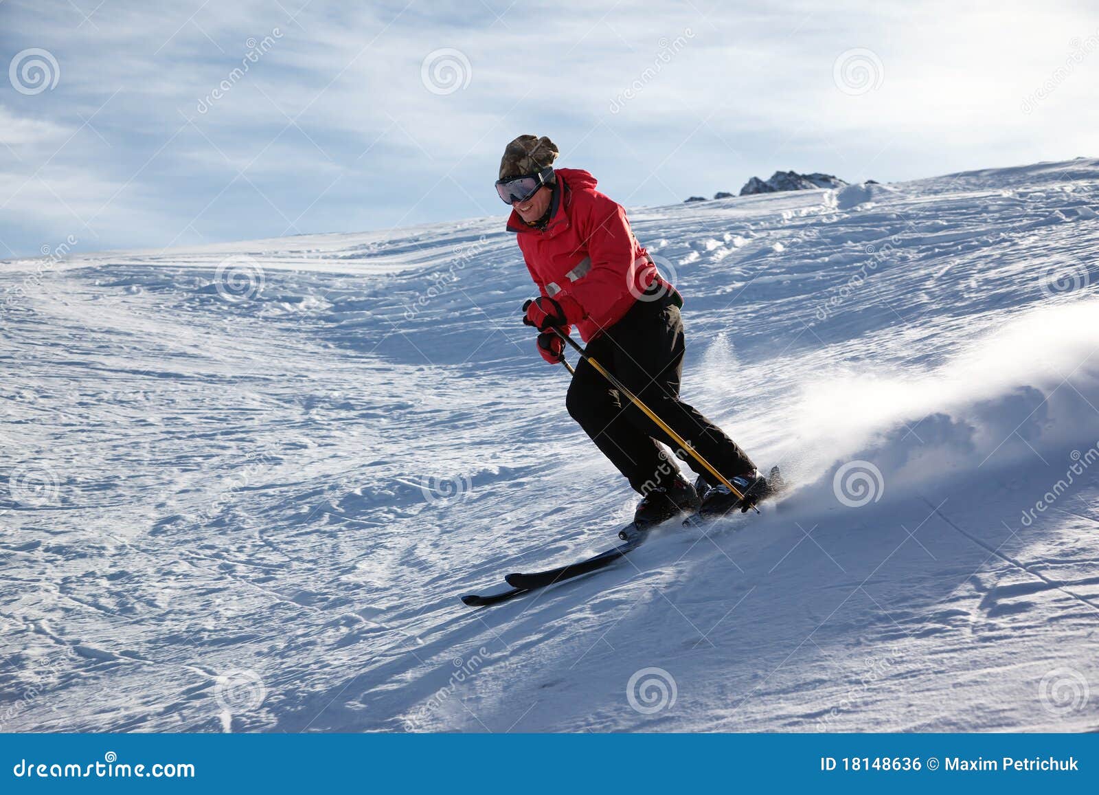 Mountain skiing stock photo. Image of adventure, powder - 18148636
