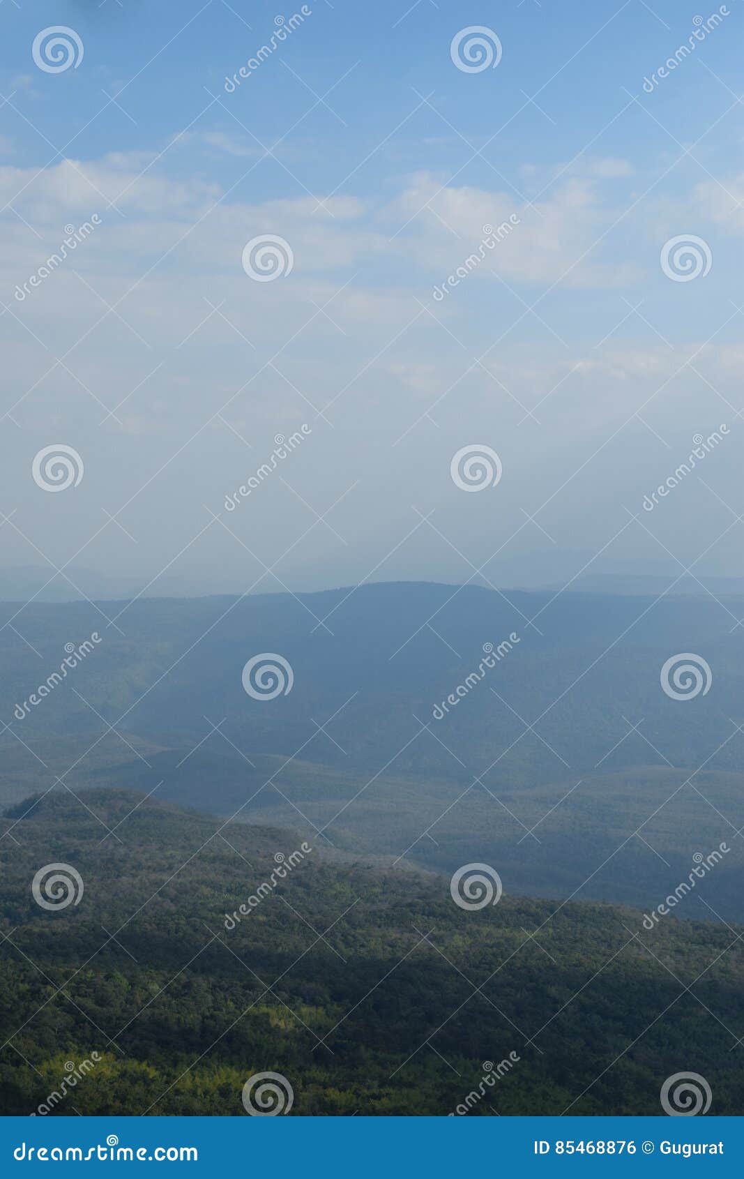 High Up Views Of Layered Cascading Mountain Ranges Stock Photo ...