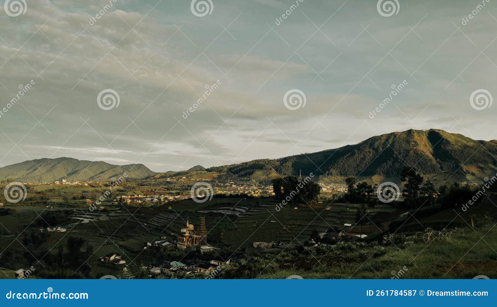 Mountain sky view in dieng stock image. Image of evening - 261784587