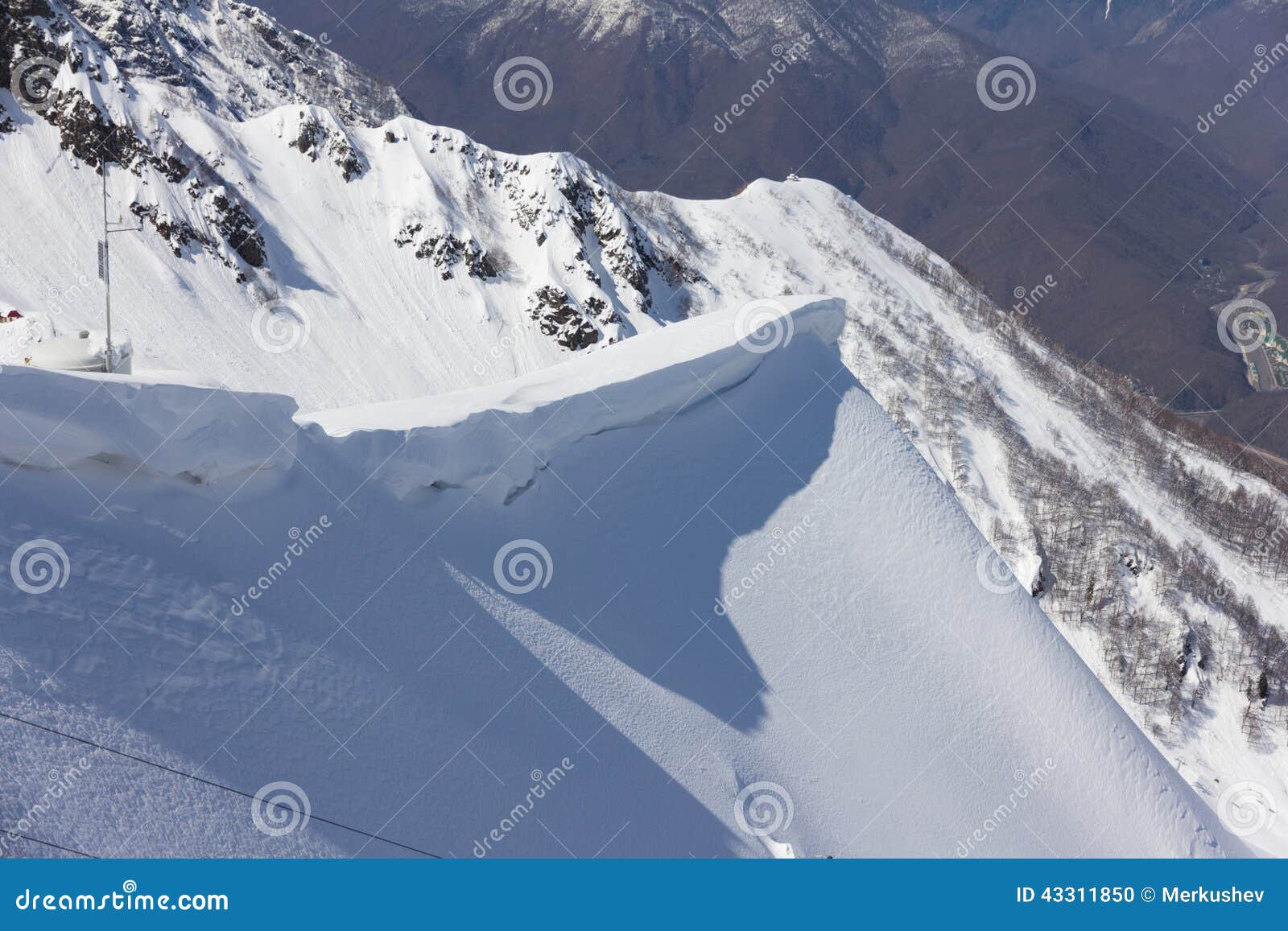 Mountain Slope and Snow Cornice Stock Photo - Image of mountain, alps ...