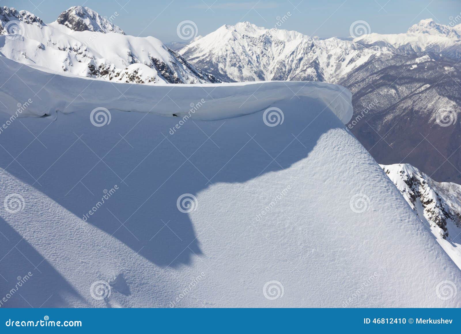Mountain Slope and Snow Cornice Stock Photo - Image of cornice, extreme ...