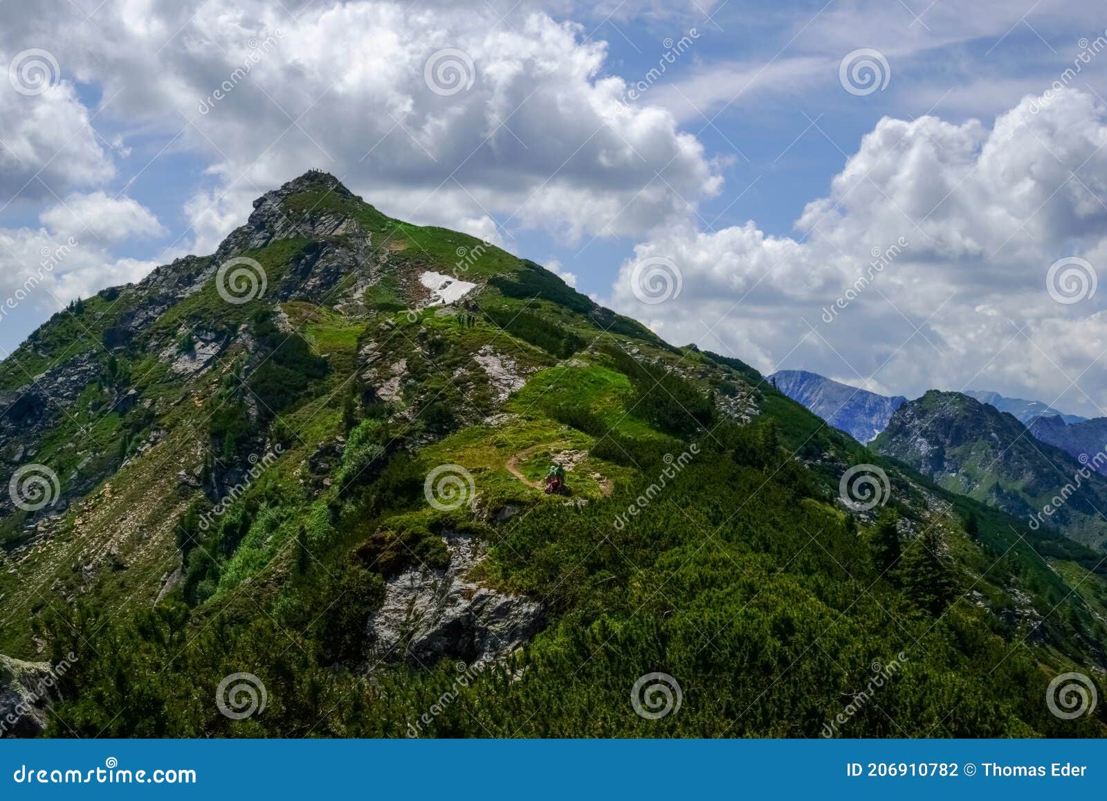 Mountain with a Small Path To the Summit Stock Photo - Image of hiking ...