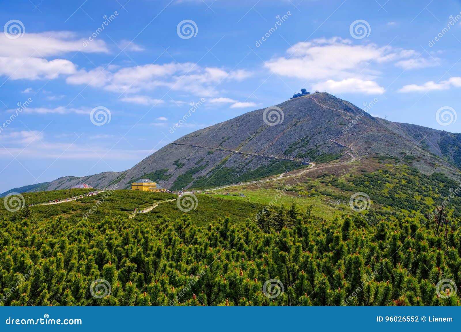 Giant Mountains, Karkonosze Mountains With Slonecznik Peak. Stock Image ...