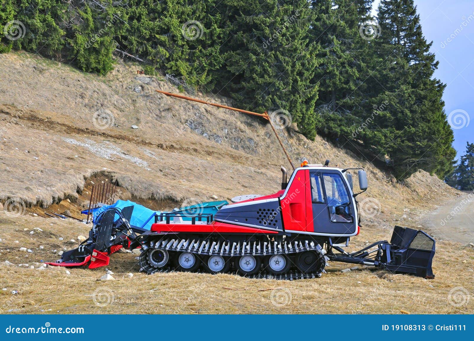 Mountain snow excavator stock image. Image of power, dredger - 19108313