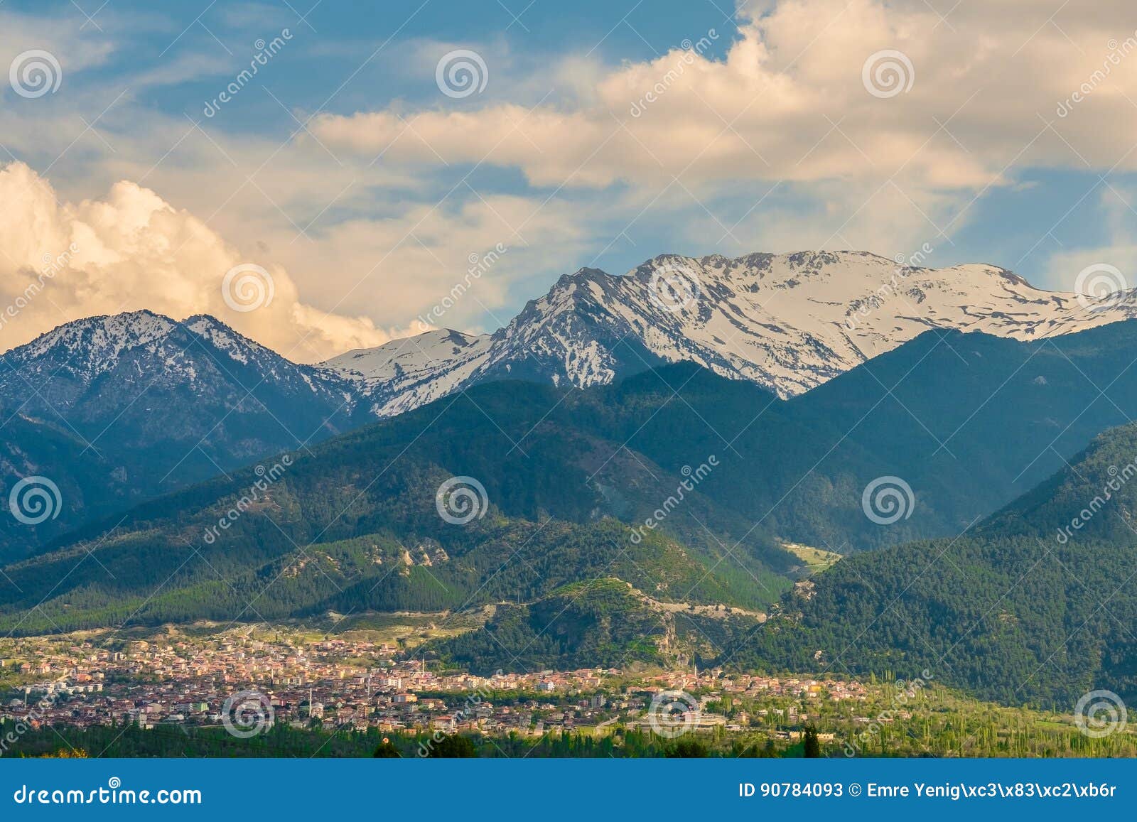 Mountain stock image. Image of mountains, slope, village - 90784093