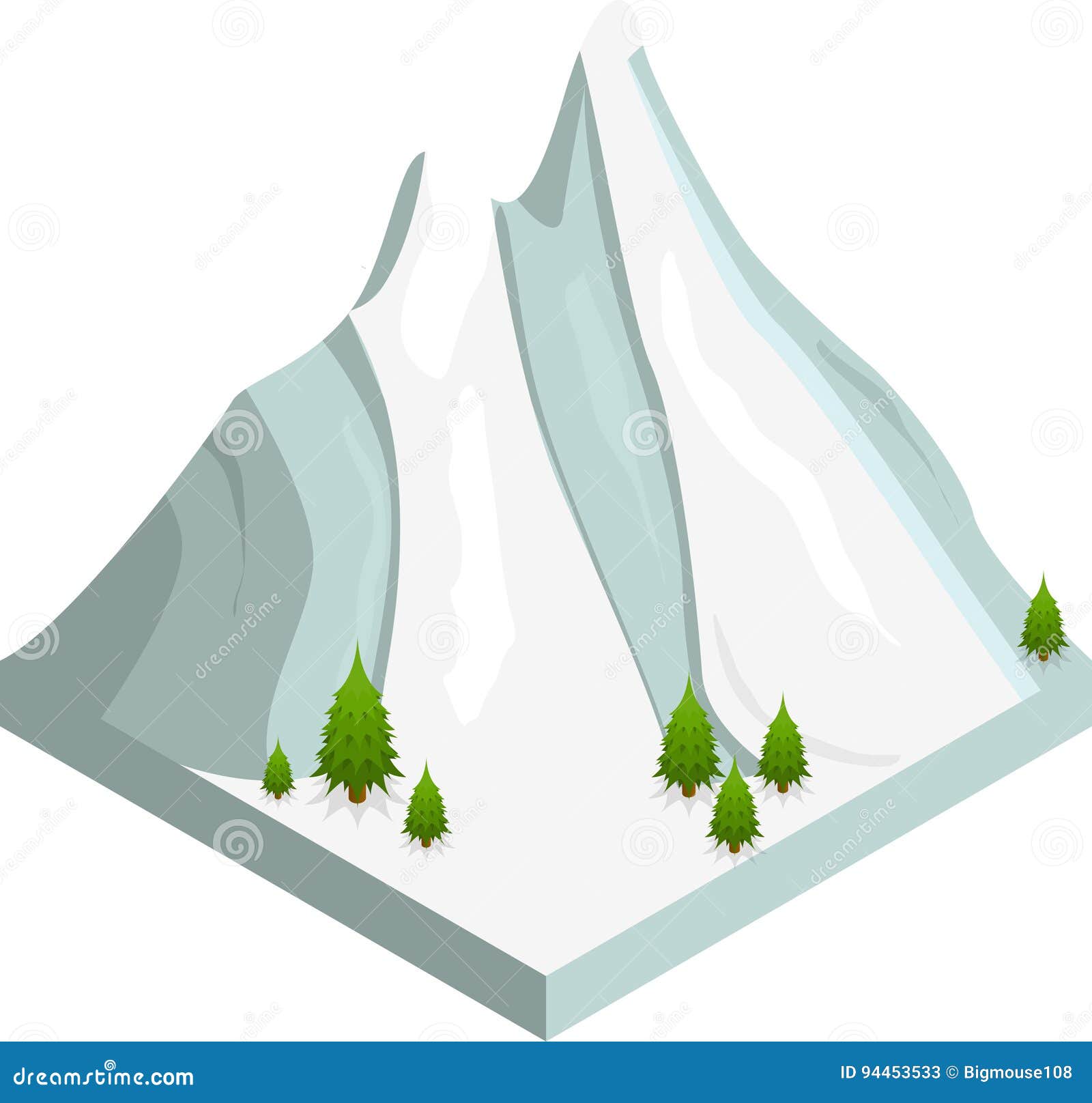 Mountain Snow Isometric View. Vector Stock Vector - Illustration of ...