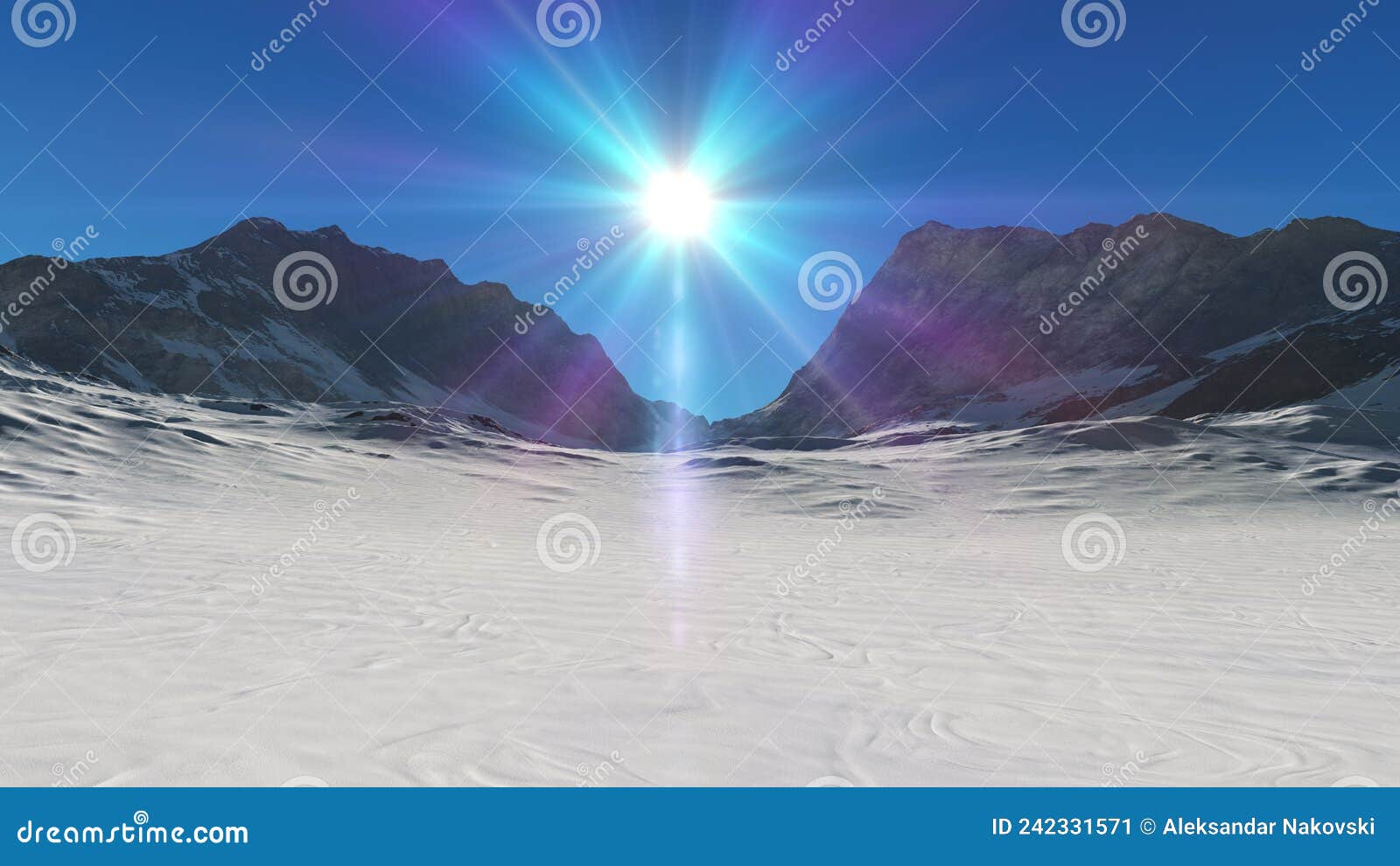 Mountain Snow Sun Ray Illustration Stock Illustration - Illustration of ...