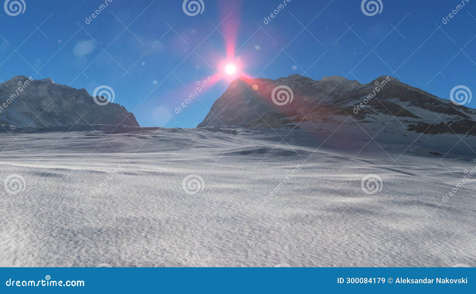 Mountain Snow Sun Ray Illustration Stock Illustration - Illustration of ...