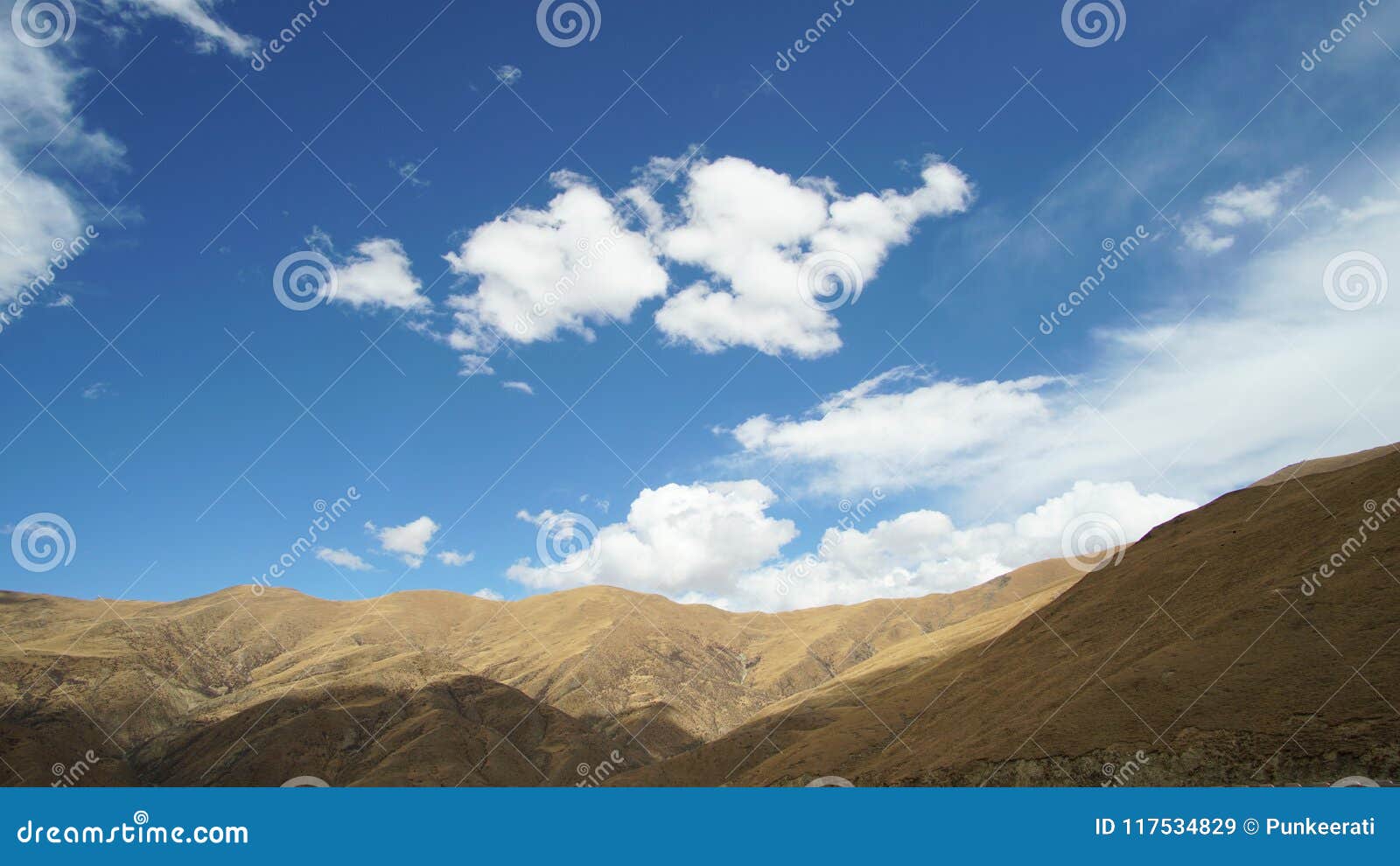 Mountain with Some Cloud on the Blue Clear Sky Stock Image - Image of ...