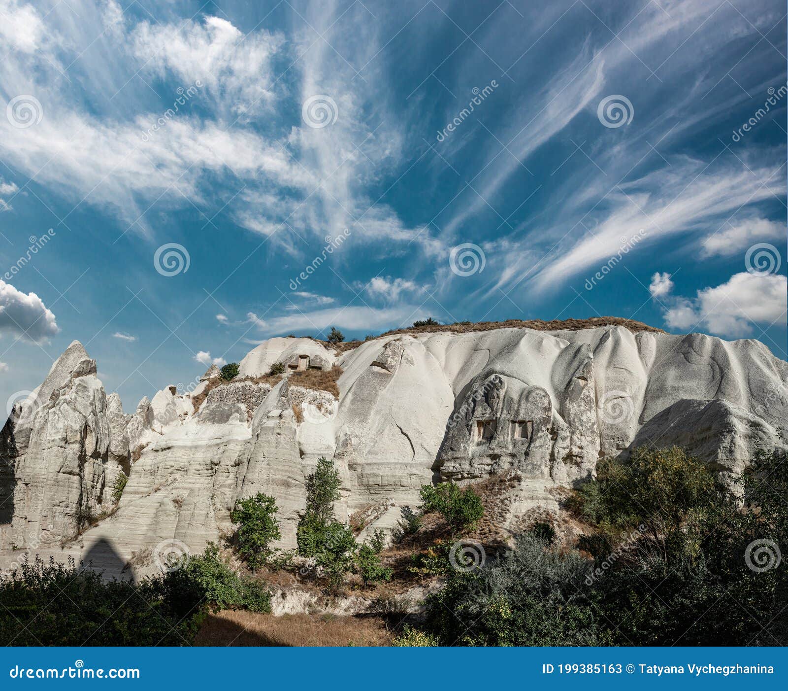 Mountain with Spectacular Structure Under Sunny Sky Stock Image - Image ...
