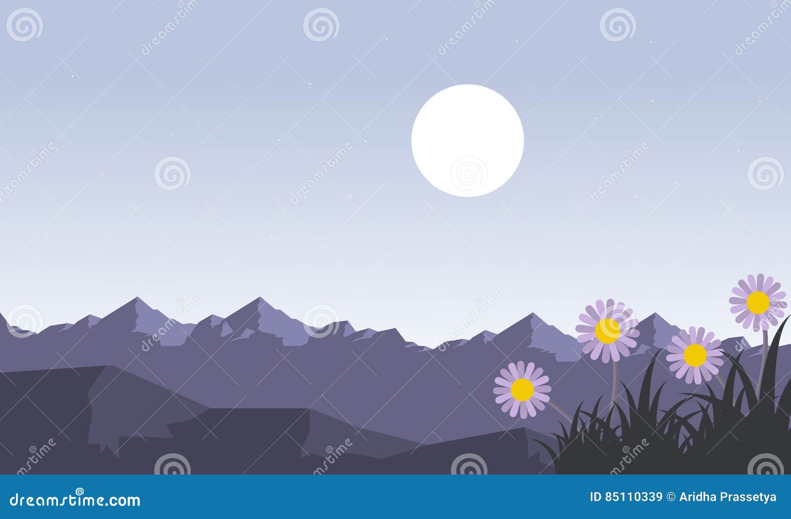 Mountain at Spring Landscape Vector Stock Vector - Illustration of ...