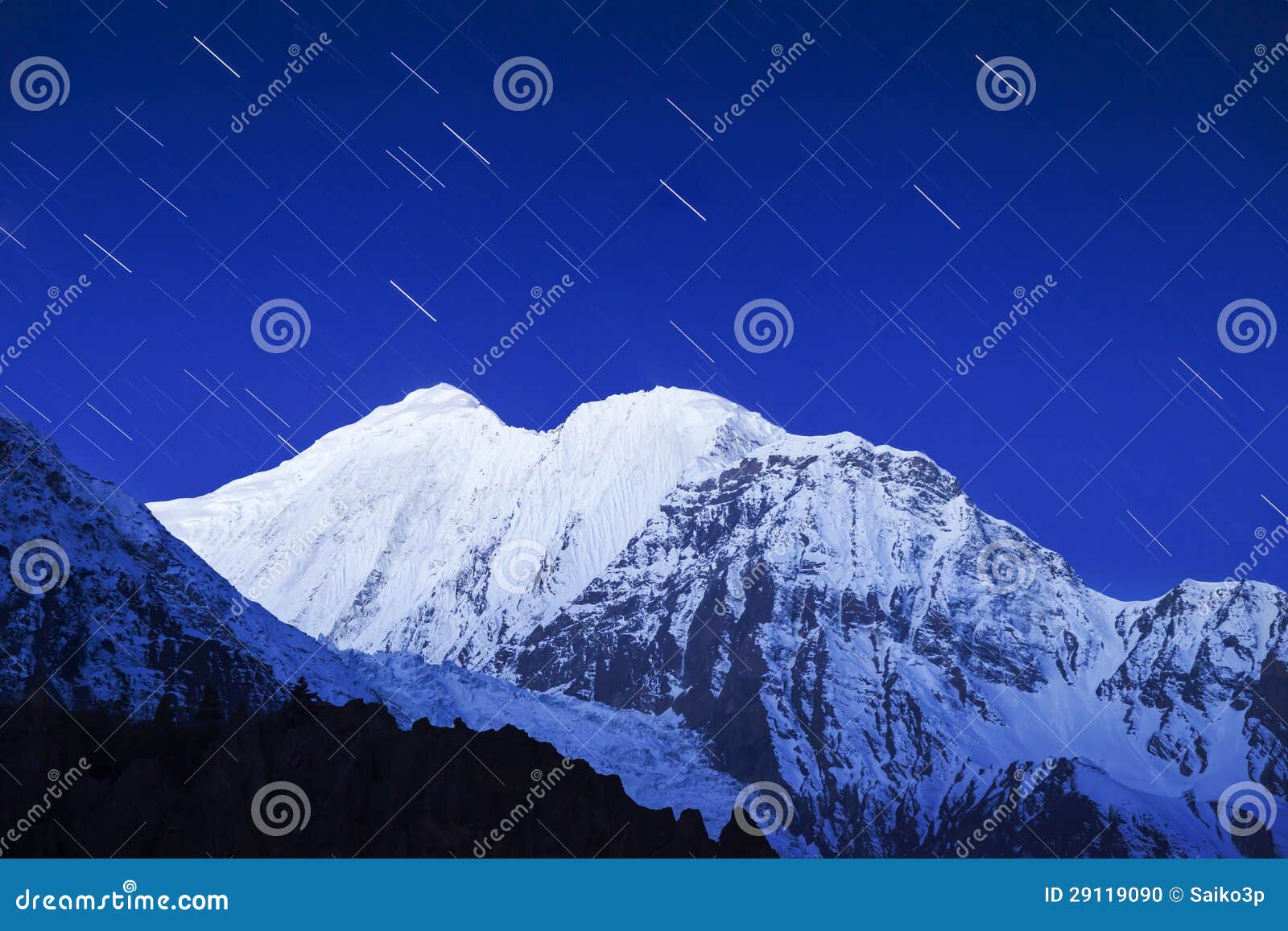 Mountain and stars stock photo. Image of mount, himalaya - 29119090