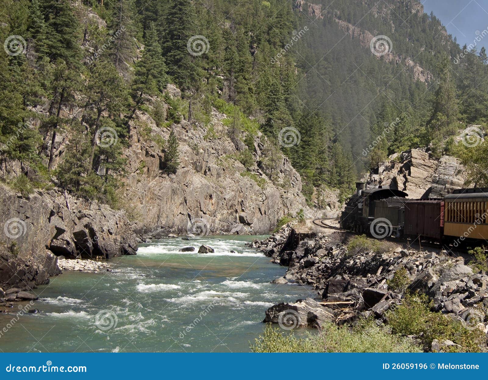 Mountain steam locomotive stock photo. Image of scenery - 26059196