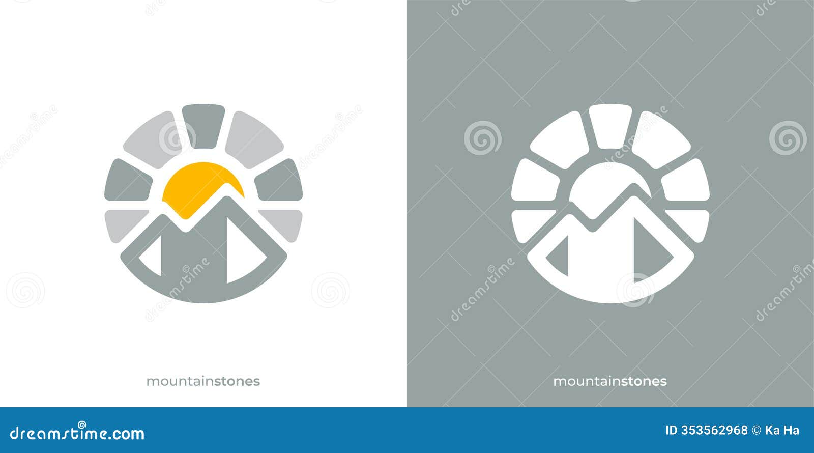 Simple Mountain Stone Logo. Mountain and Rock Brick Stone Icon Graphic ...