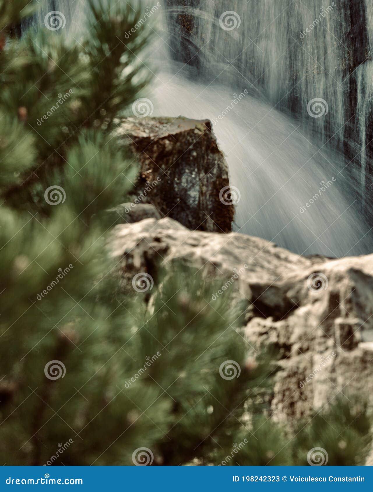 Mountain Stone Watered by Running Water Stock Image - Image of ...