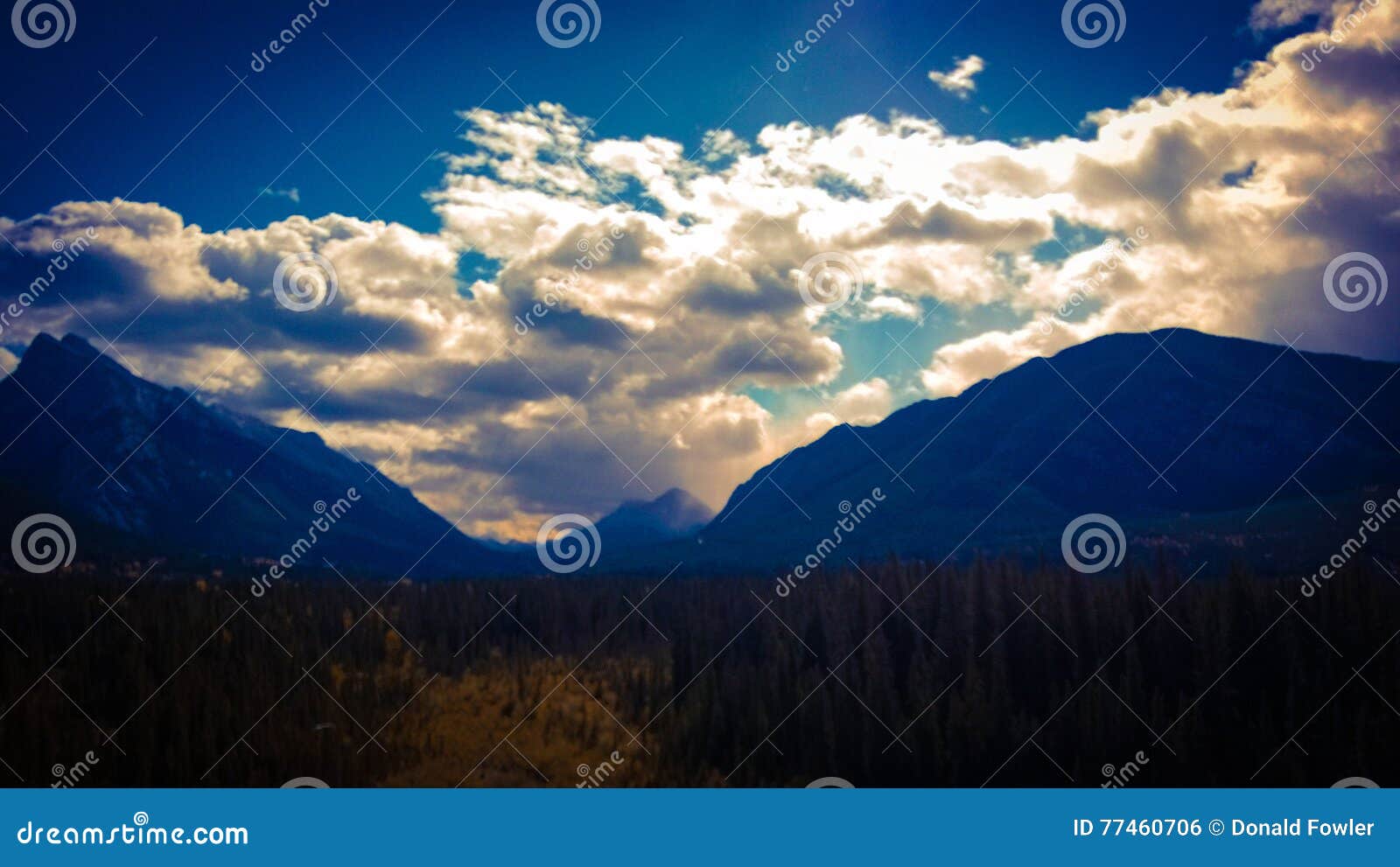 Mountain Storm Rolling Over Sunlight Stock Photo - Image of heart, golf ...