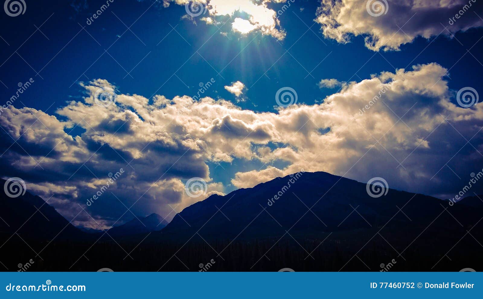 Mountain Storm Rolling Over Sunlight Stock Photo - Image of hike ...