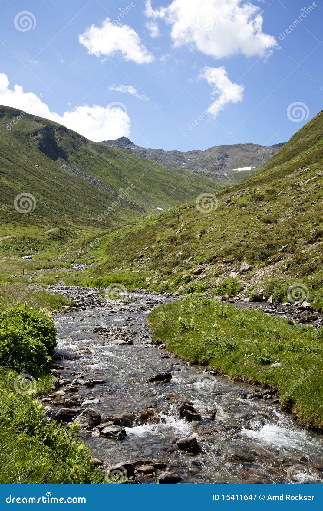 Mountain Stream in the Alps Stock Image - Image of beck, cloudy: 15411647