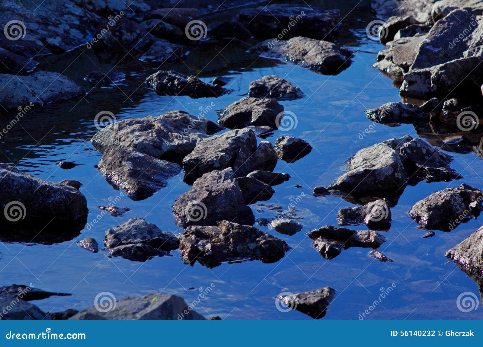 Mountain stream in blue stock photo. Image of excursion - 56140232