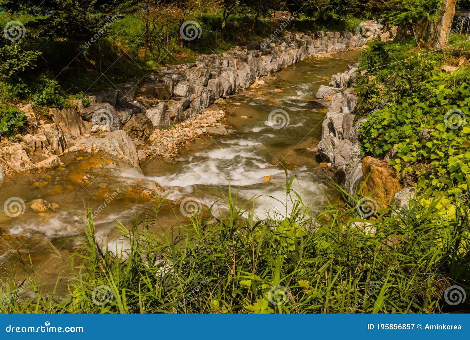Mountain Stream Cascading Over Rocks and Boulders Stock Image - Image ...