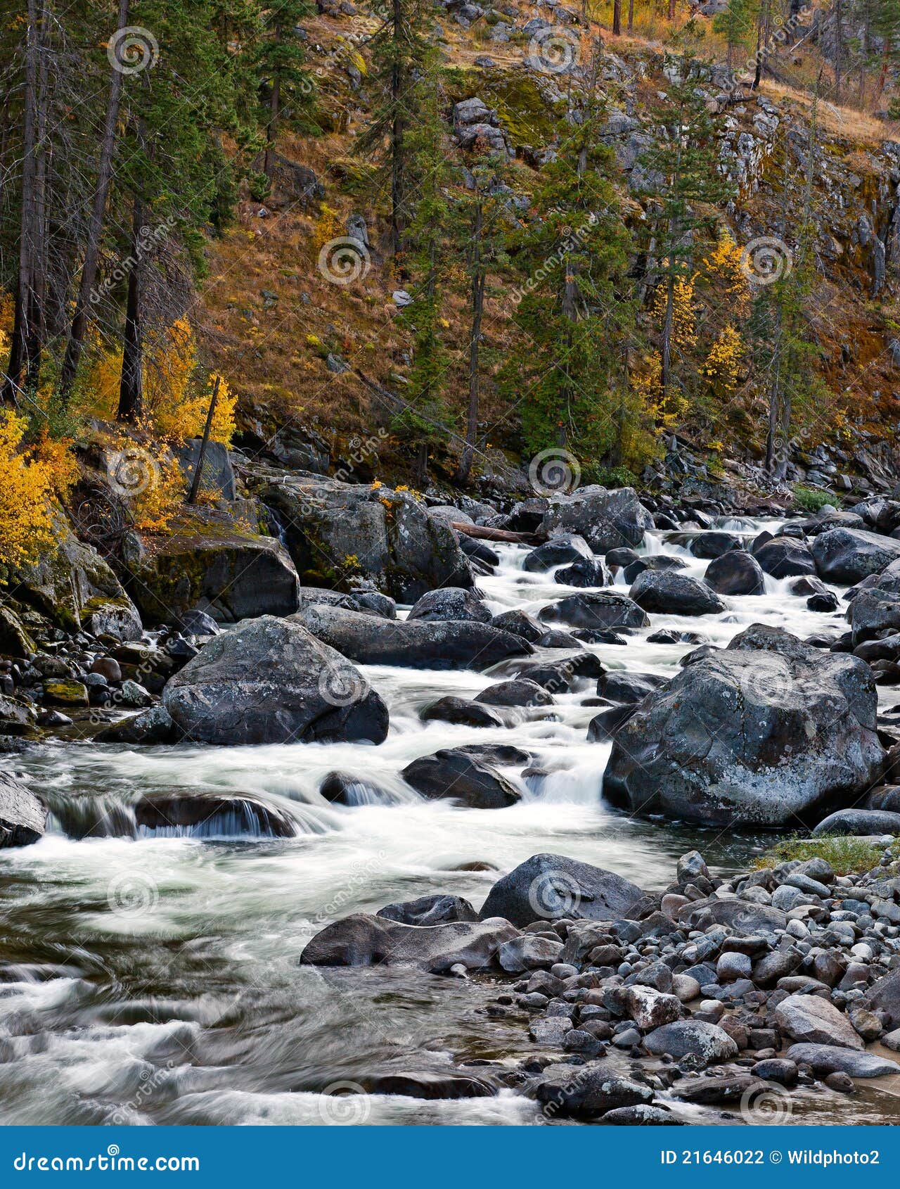 Mountain stream with rocks stock photo. Image of waterfalls - 21646022