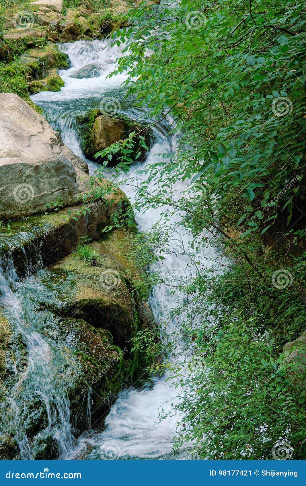 Mountain stream stock image. Image of mountain, waterfall - 98177421
