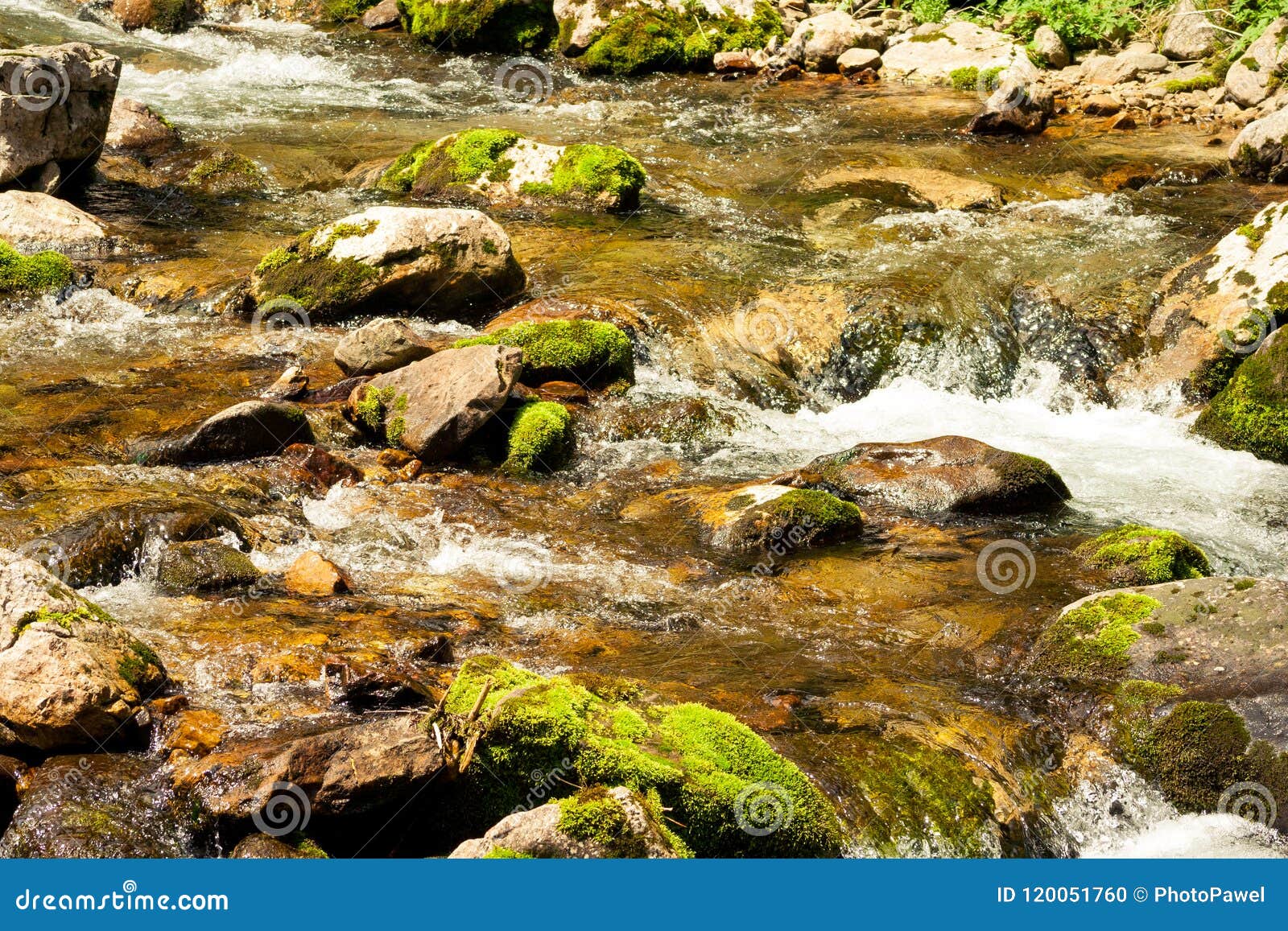 A Mountain Stream and Stones Stock Photo - Image of lush, landscape ...