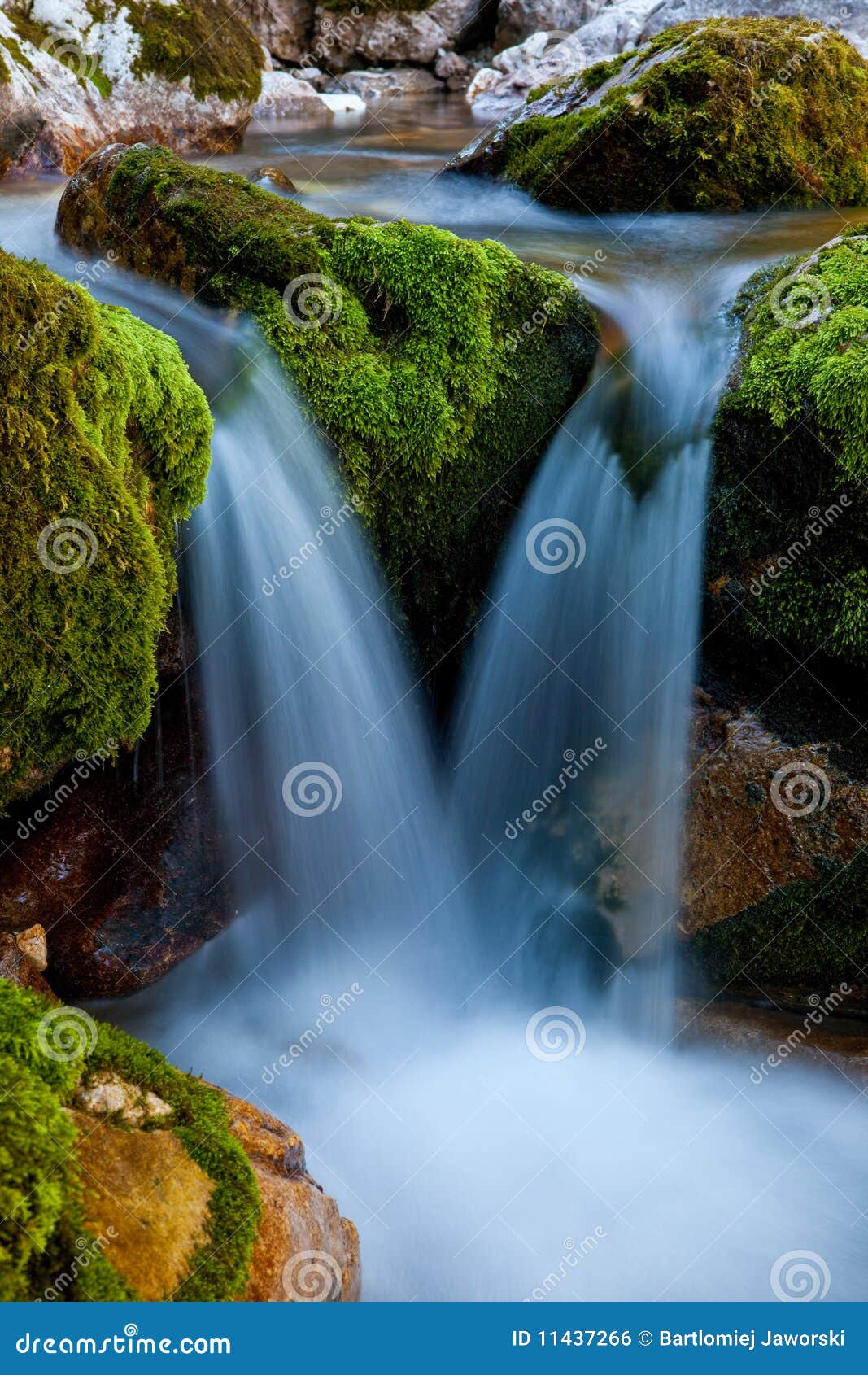 A Mountain Stream Waterfall. Stock Photo - Image of beautiful ...