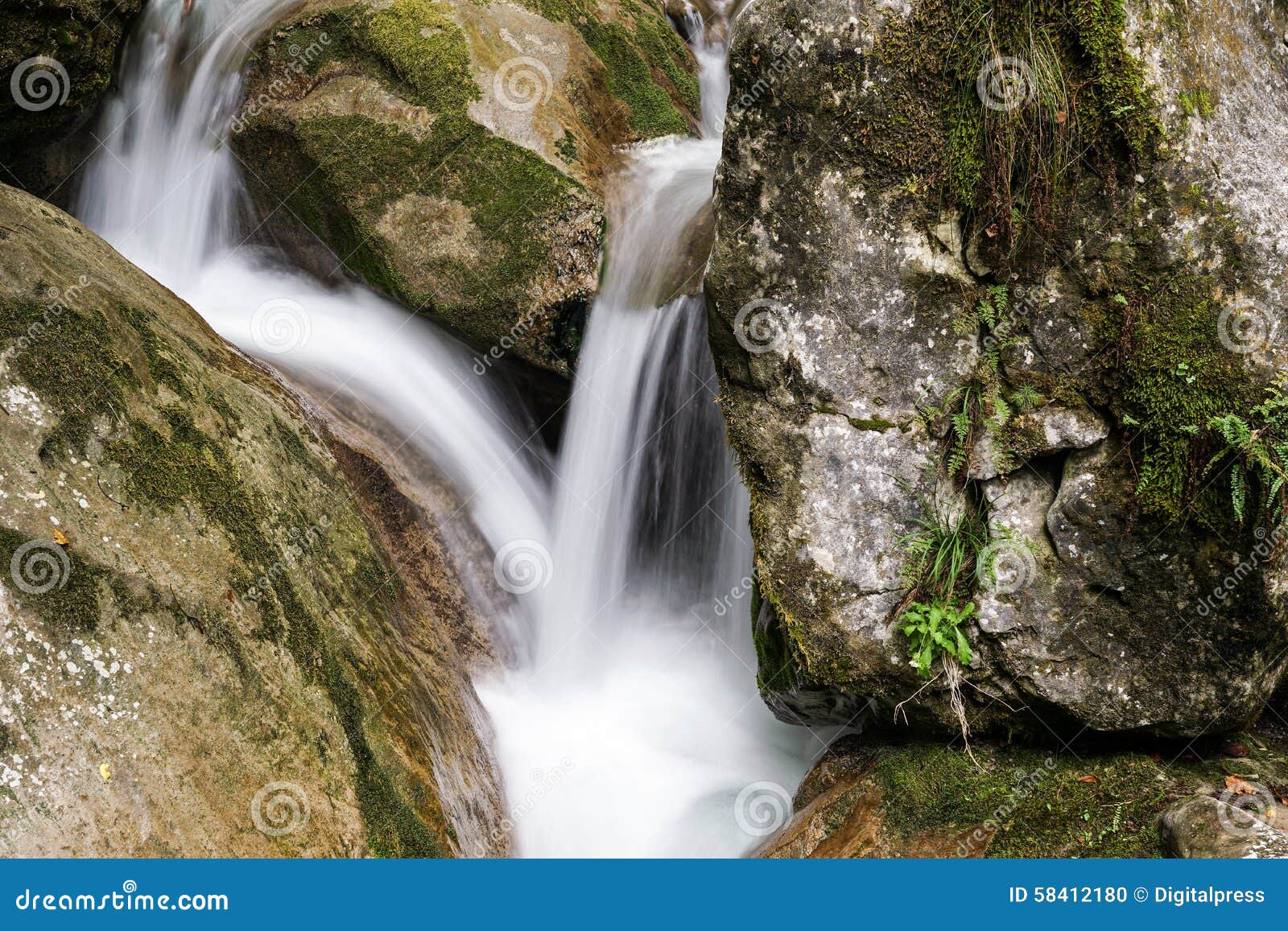 Mountain Stream Waterfall stock photo. Image of water - 58412180