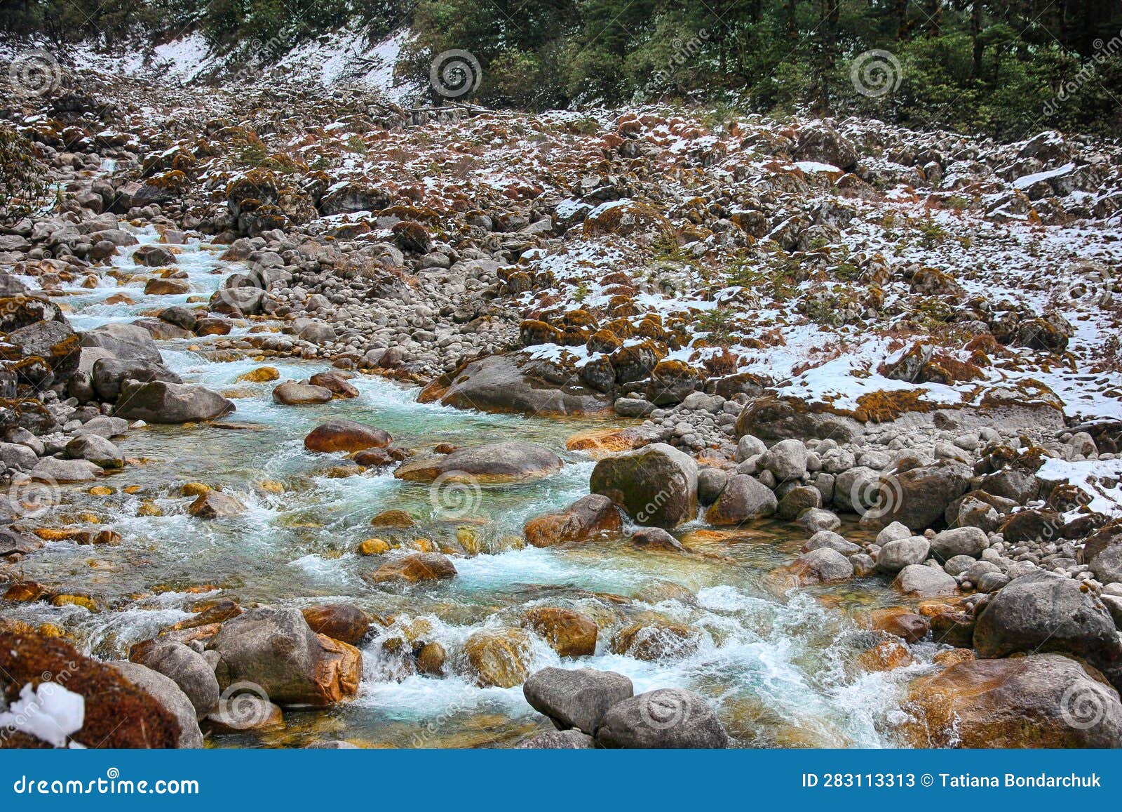 Mountain Stream Waterfall in the Himalayas Stock Image - Image of ...