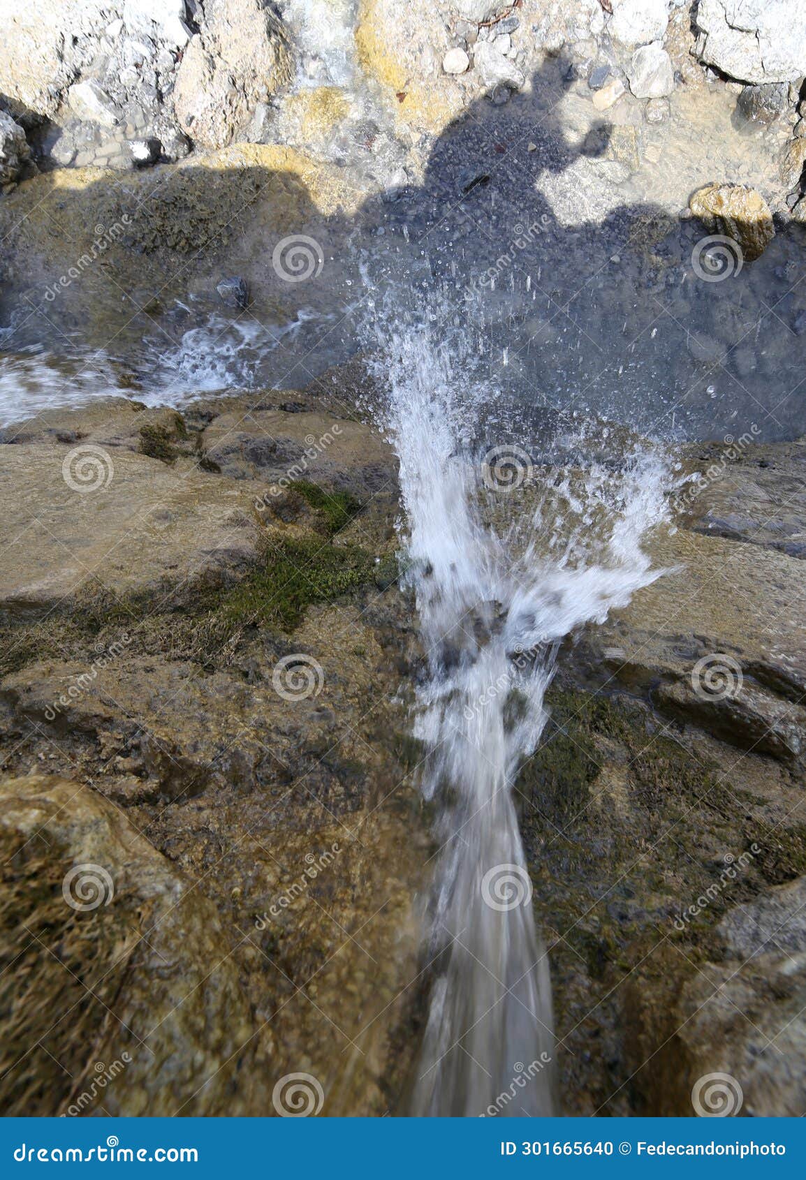 Mountain Stream Waterfall Seen from Above the Source of Drinking Water ...