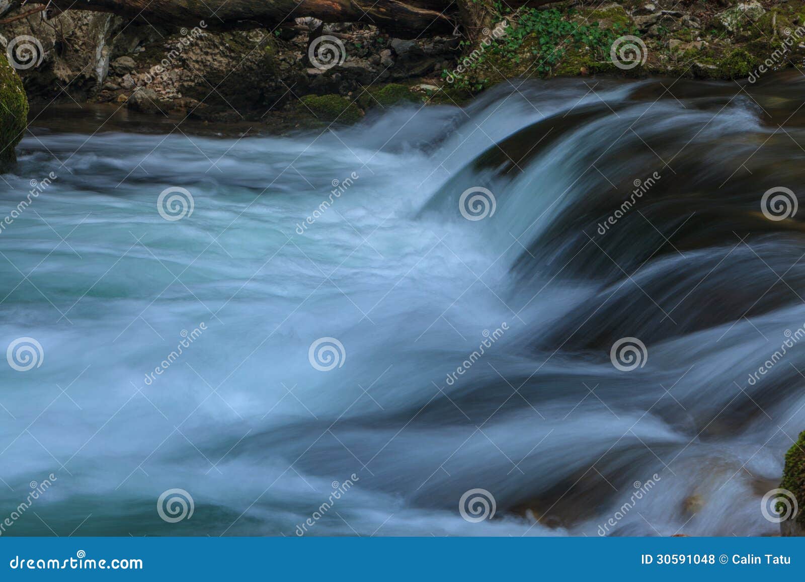 Mountain Stream and Waterfalls in the Forest in Spring Stock Photo ...