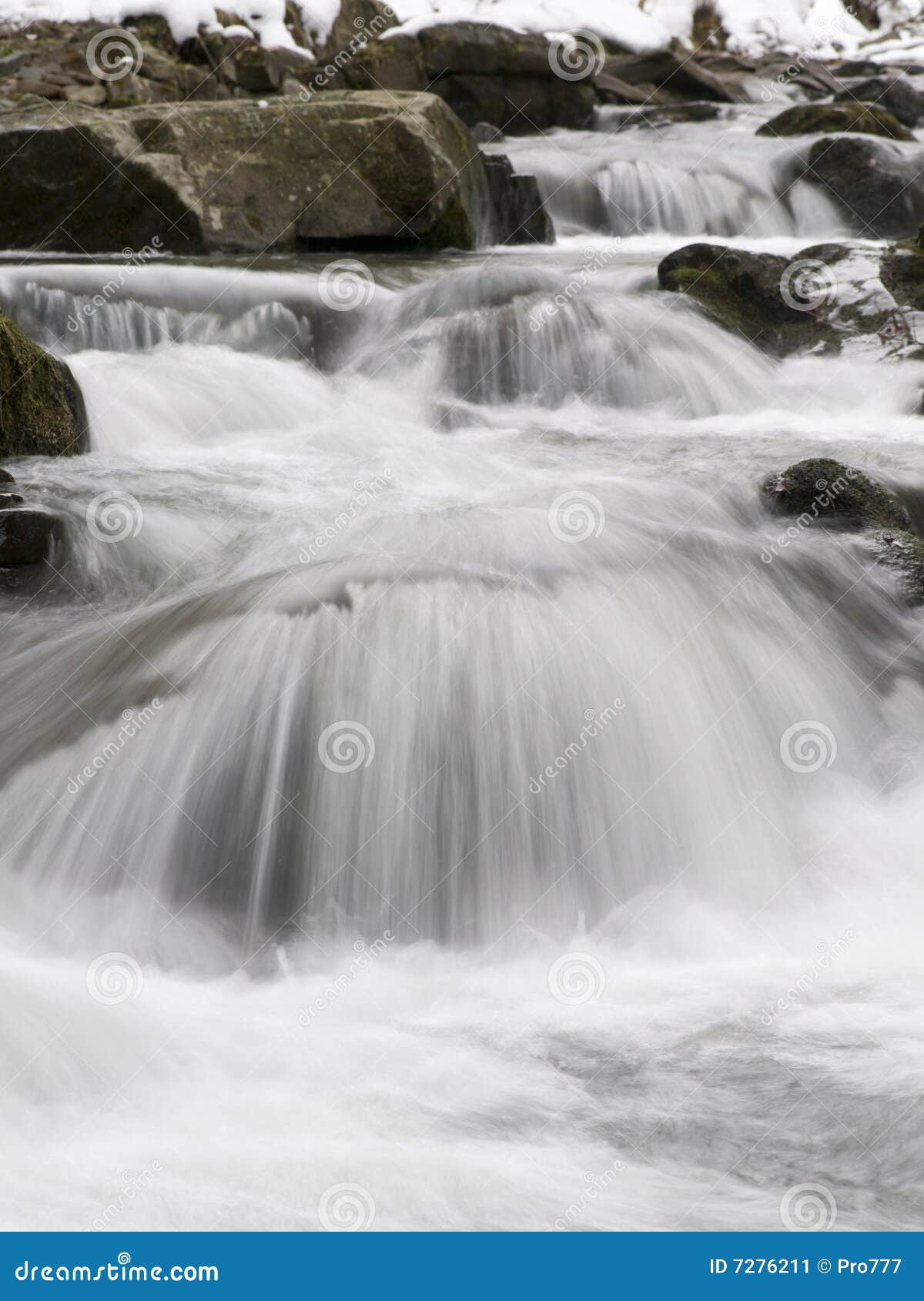 Mountain Stream in Winter Morning Stock Image - Image of crimea ...