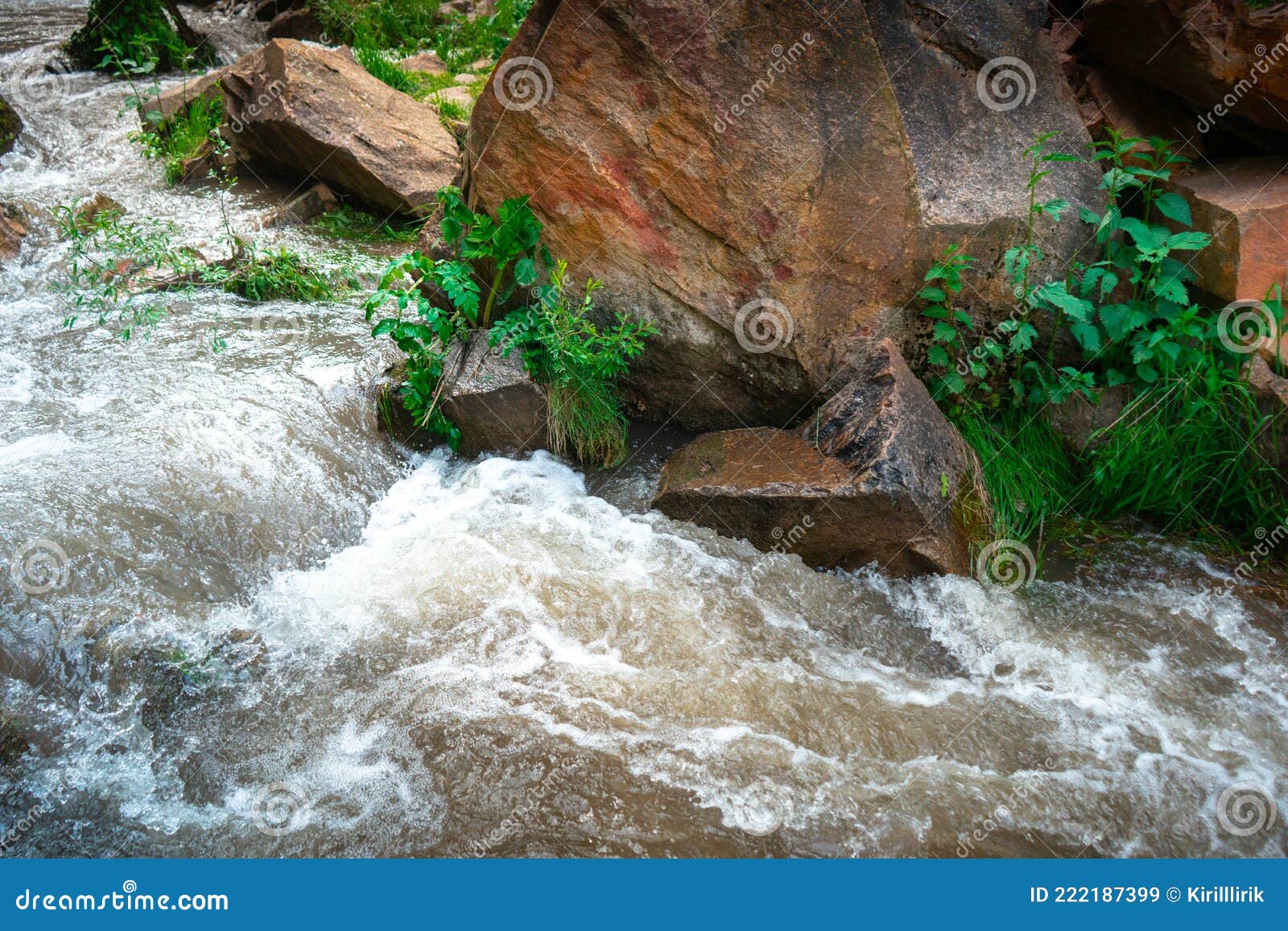 Mountain Stream in the Woods at Spring. Forest Stream in Mountains ...