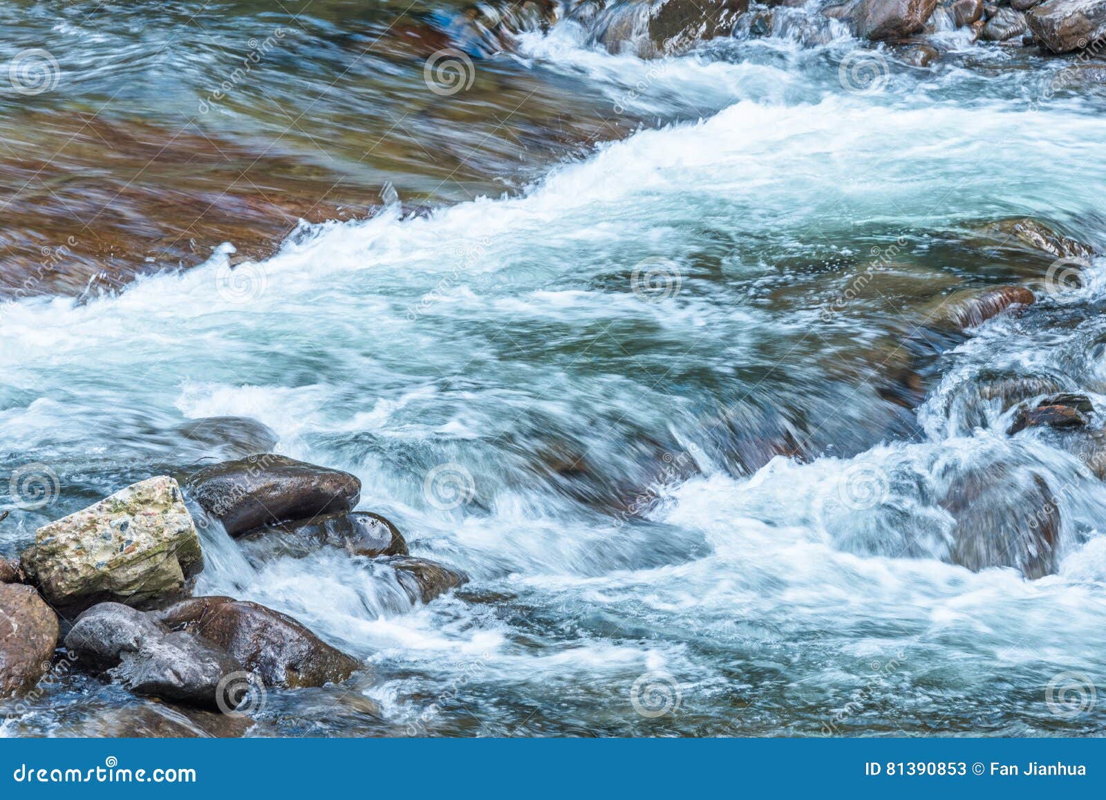 Mountain Streams Flowing Water in the Woods and Atomized Water Stock ...
