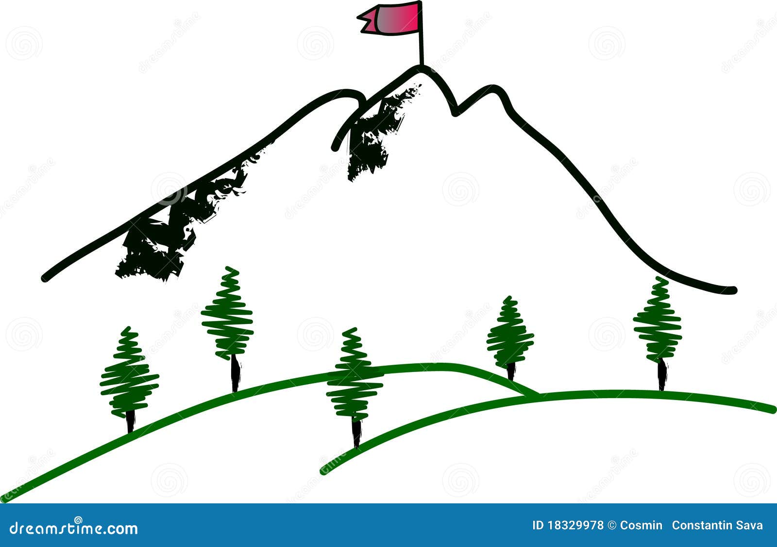 Mountain summit stock illustration. Illustration of component - 18329978