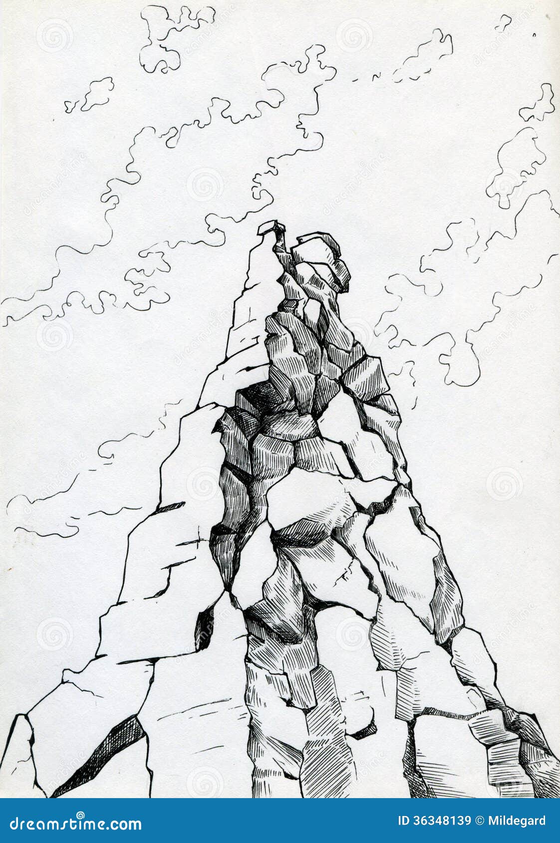 Mountain summit stock illustration. Illustration of skies - 36348139